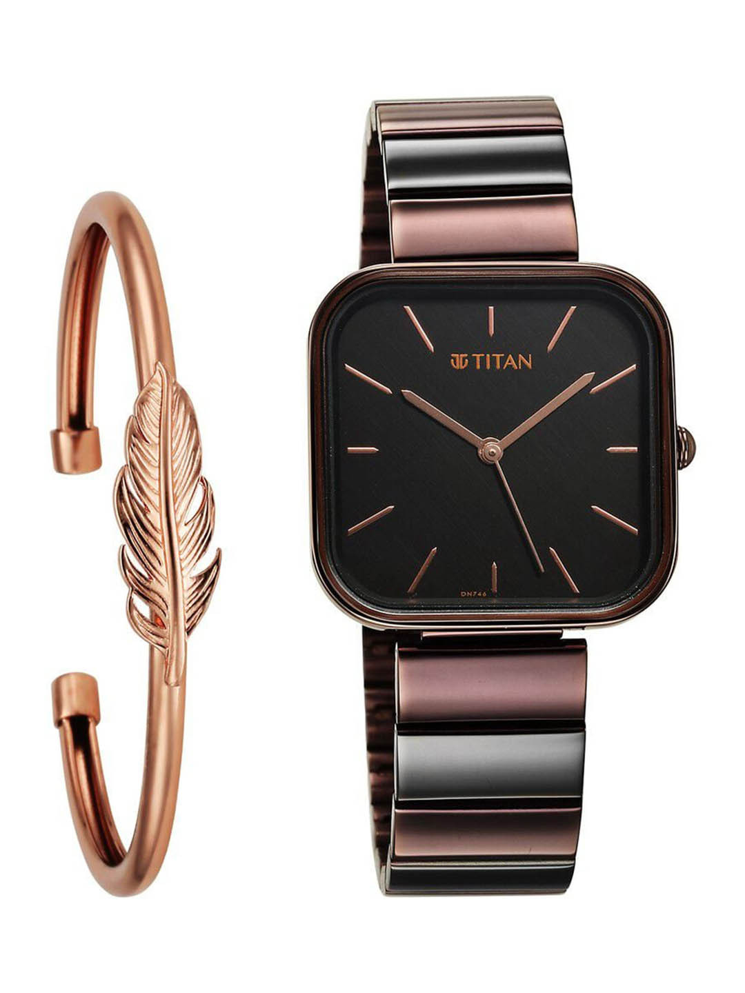Buy Titan Women Dial & Stainless Steel Bracelet Style Straps Square ...