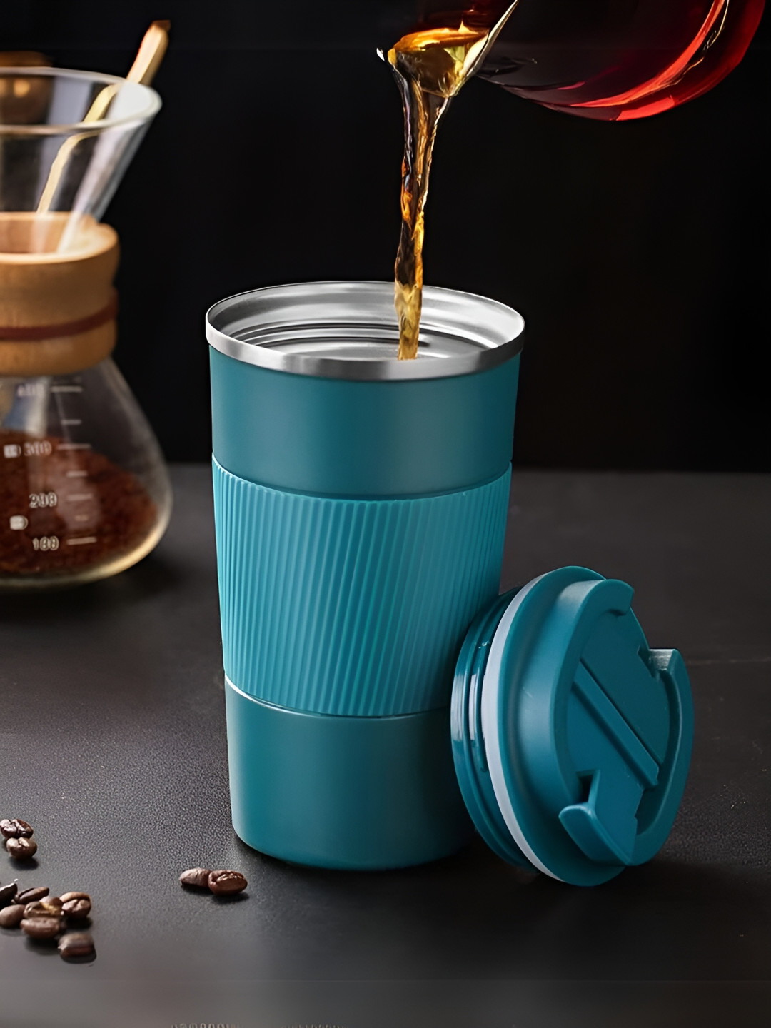 Buy UniKart Blue Stainless Steel Matte Mugs Set Of Cups And Mugs 510 Ml ...