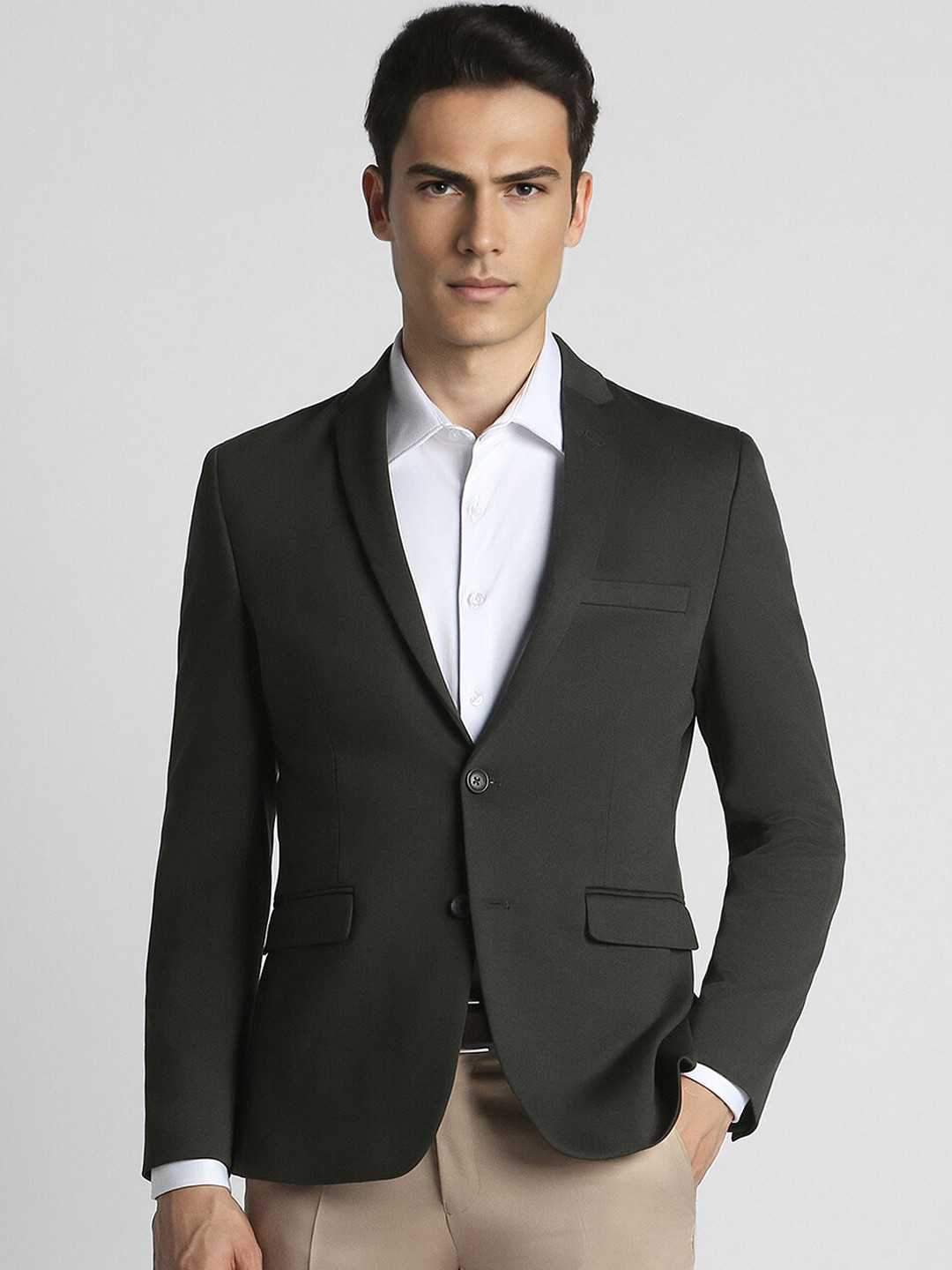 Buy Peter England Elite Slim Fit Single Breasted Formal Blazers ...