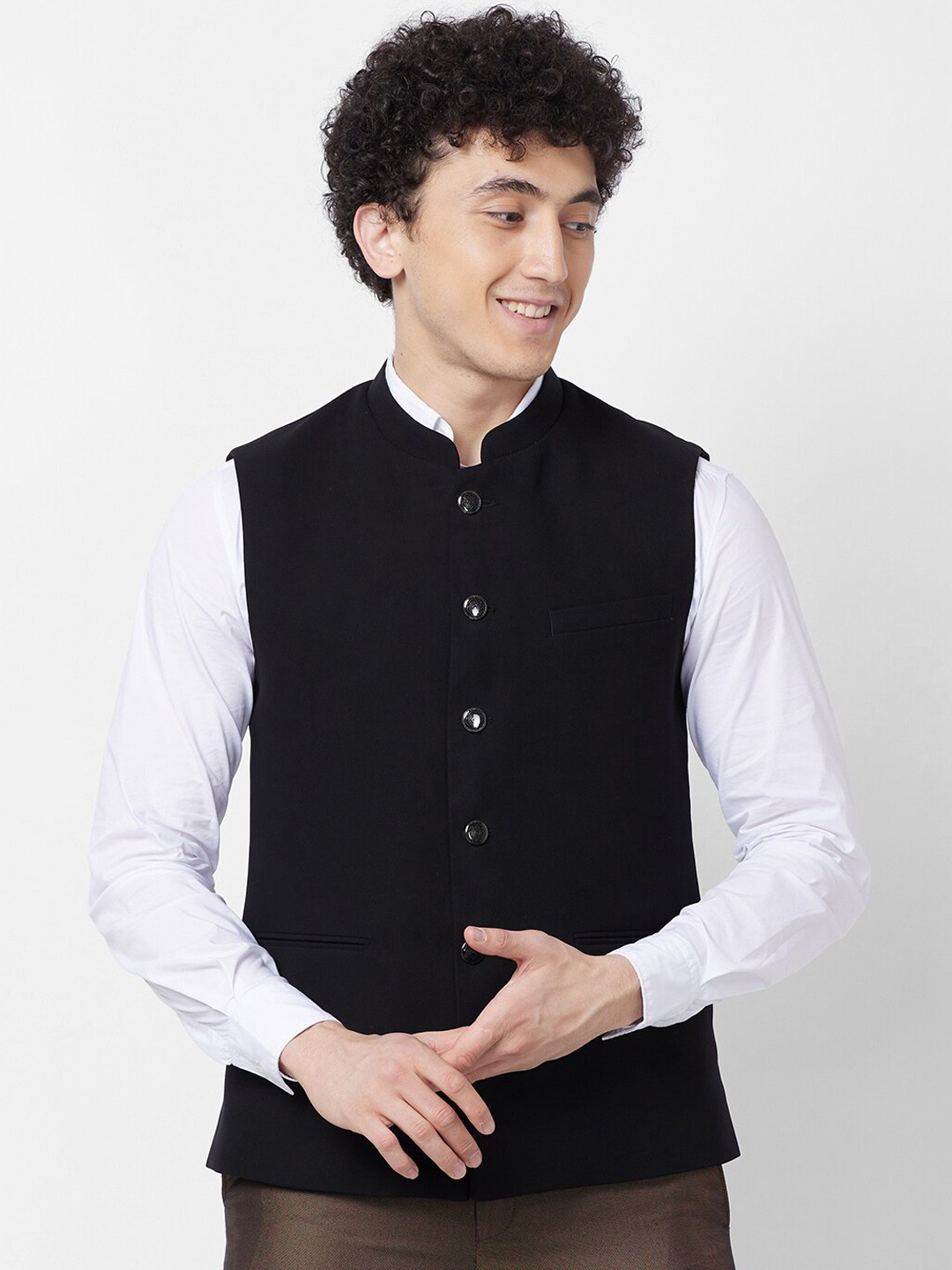 Buy Raymond Contemporary Fit Nehru Jacket - Nehru Jackets for Men ...
