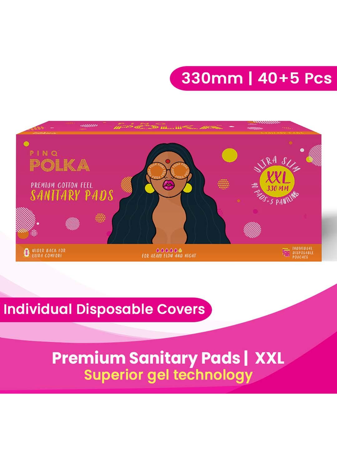 Buy PINQ POLKA Premium Organic Cotton Ultra Feel Sanitary Pads With ...