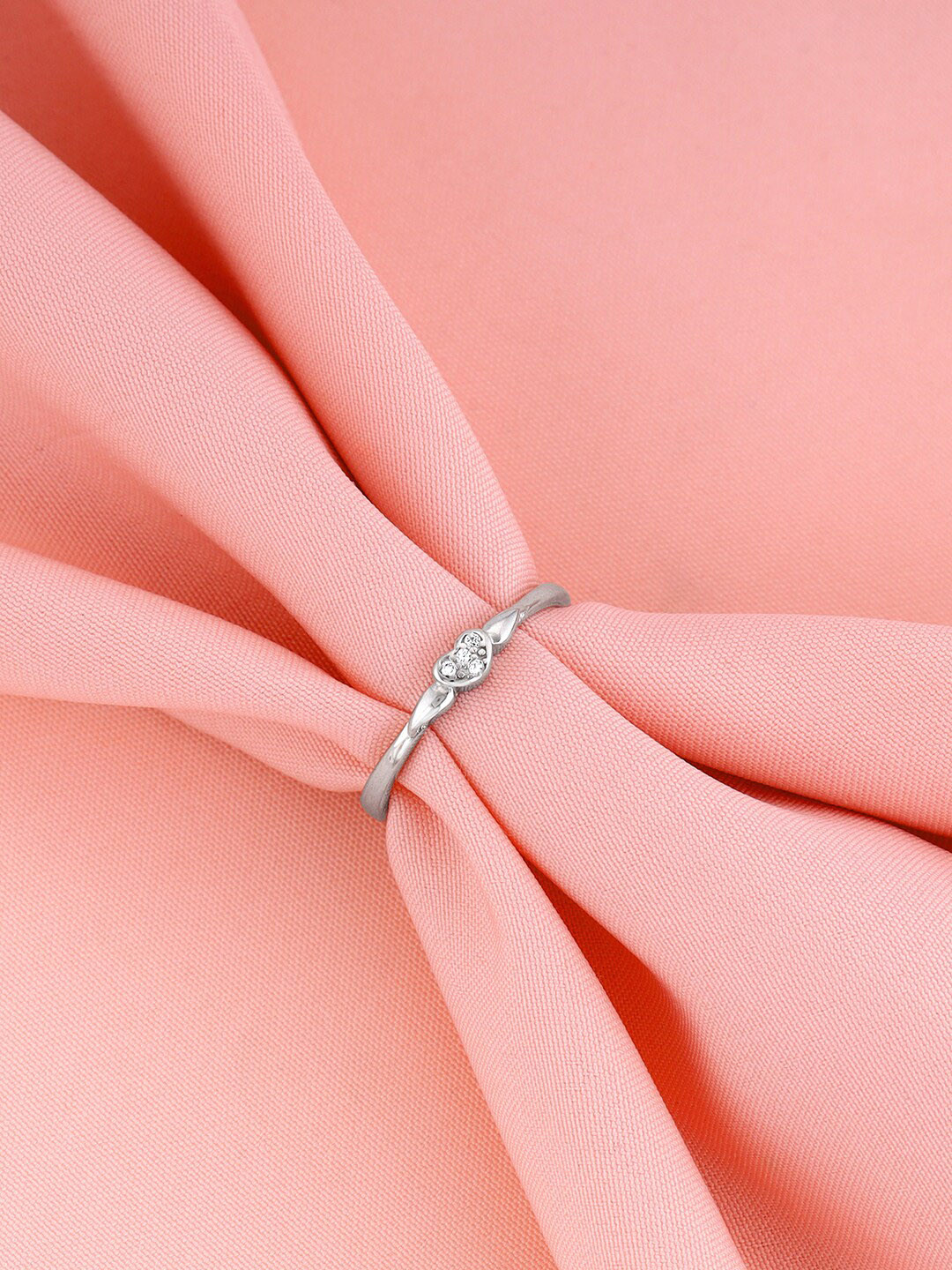 Buy GIVA 925 Sterling Rhodium Plated CZ Studded Finger Finger Ring ...