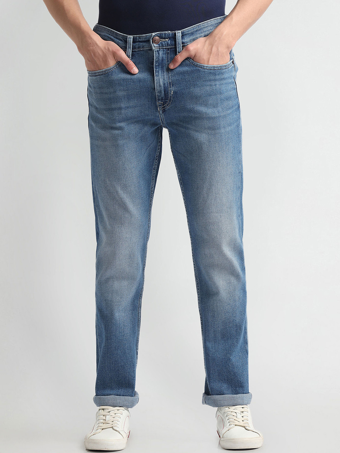 Buy U.S. Polo Assn. Denim Co. Men Harold Slim Straight Fit Mid Rise ...