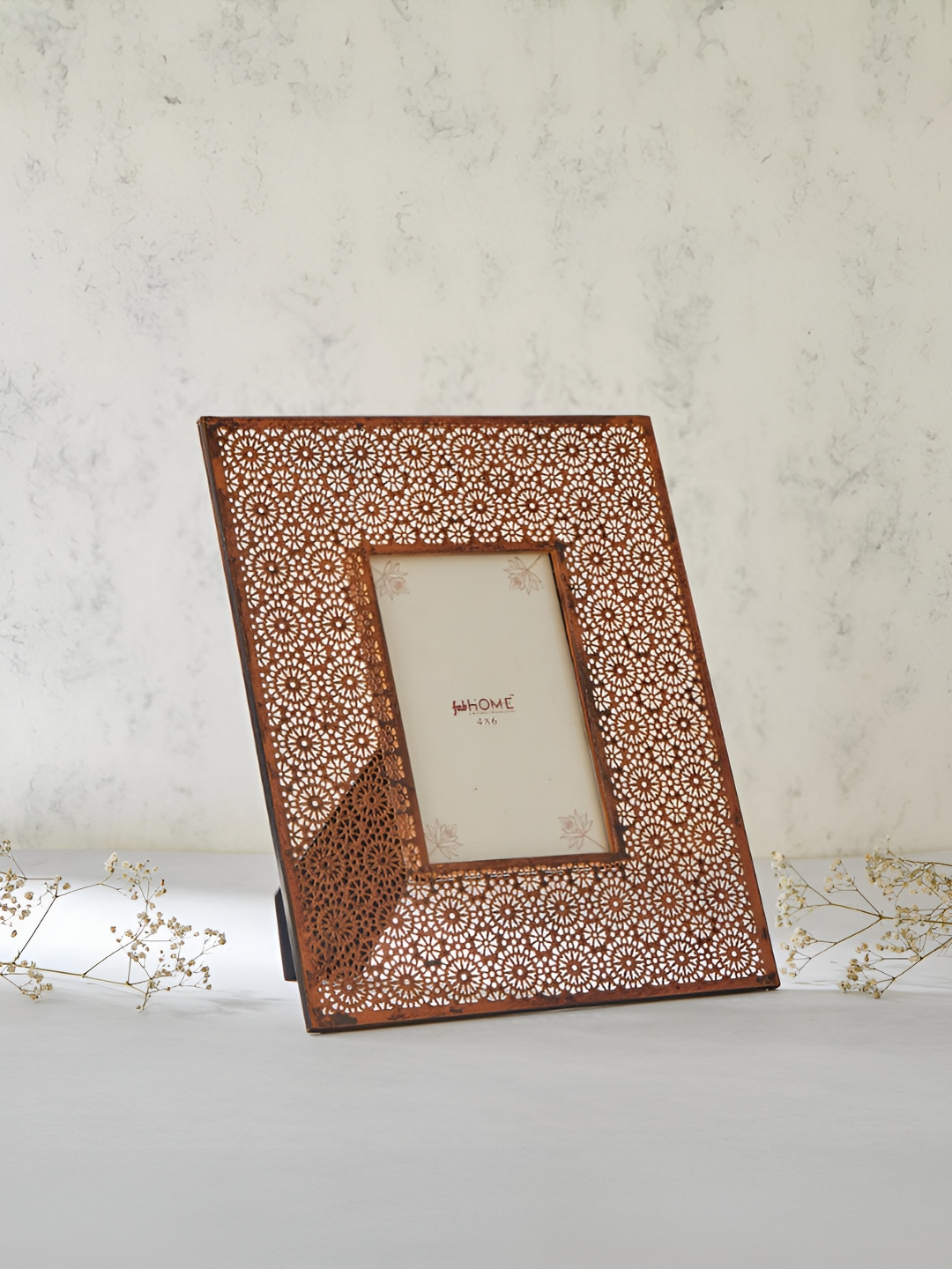 Buy Fabindia Bronze Toned Metal Jali Table Photo Frame - Photo Frames ...