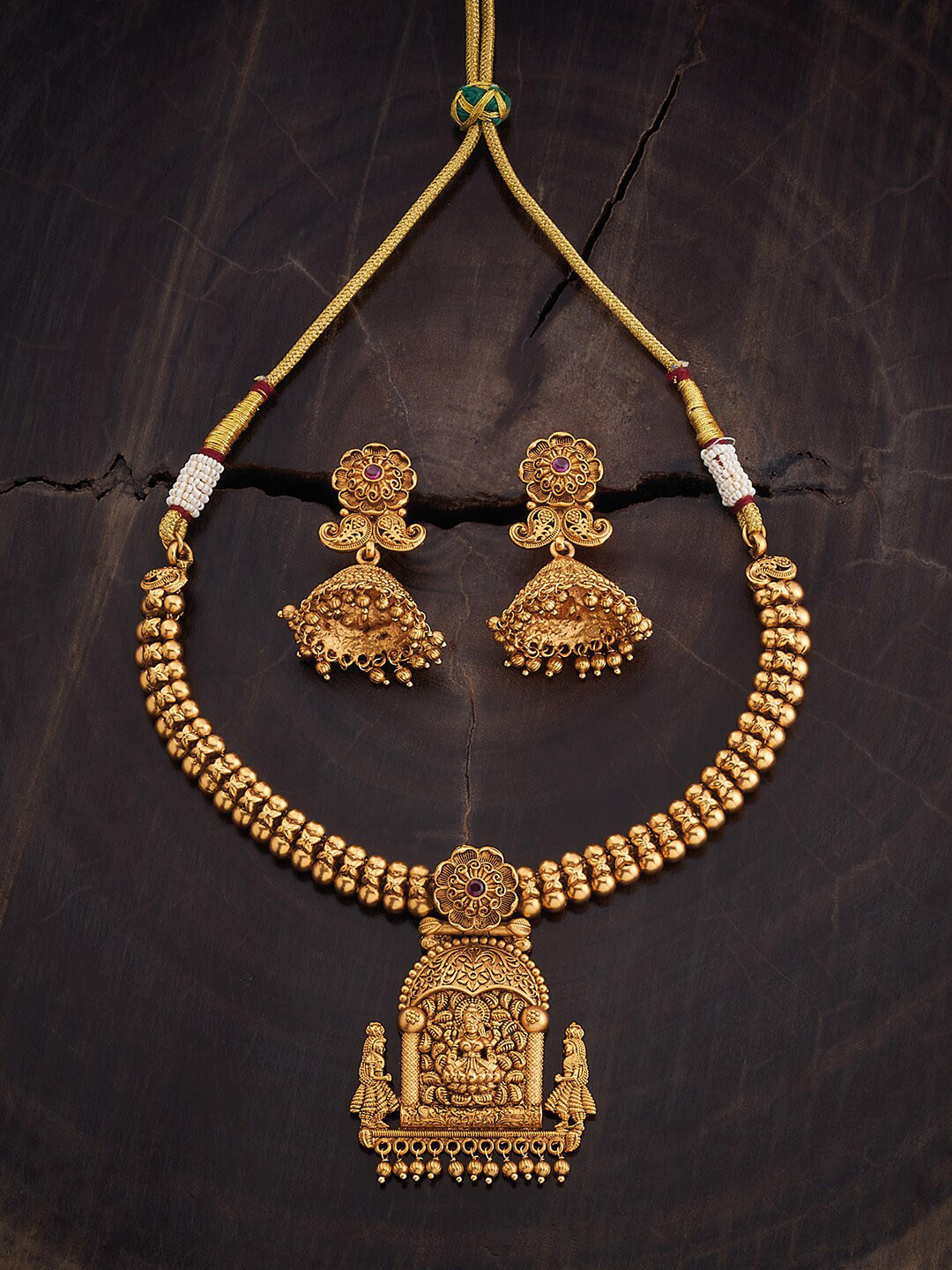 Buy Kushal's Fashion Jewellery Gold Plated Stone Studded & Beaded ...