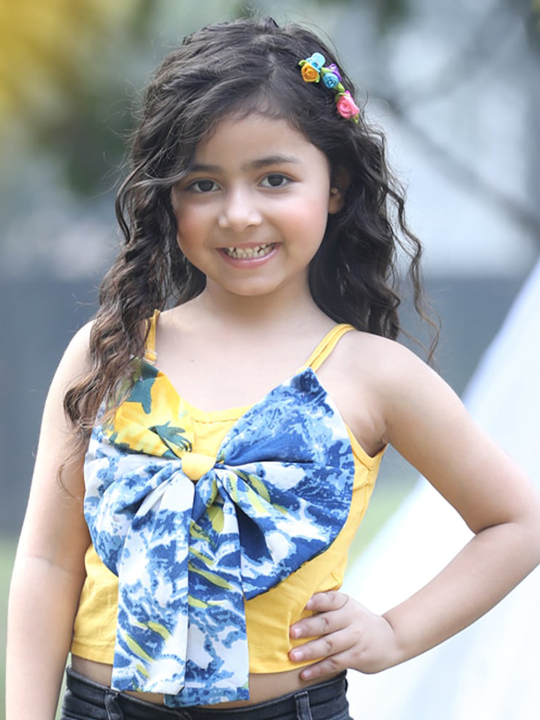 Buy Cutiekins Girls Abstract Print Shoulder Strap Cotton Crop Top ...