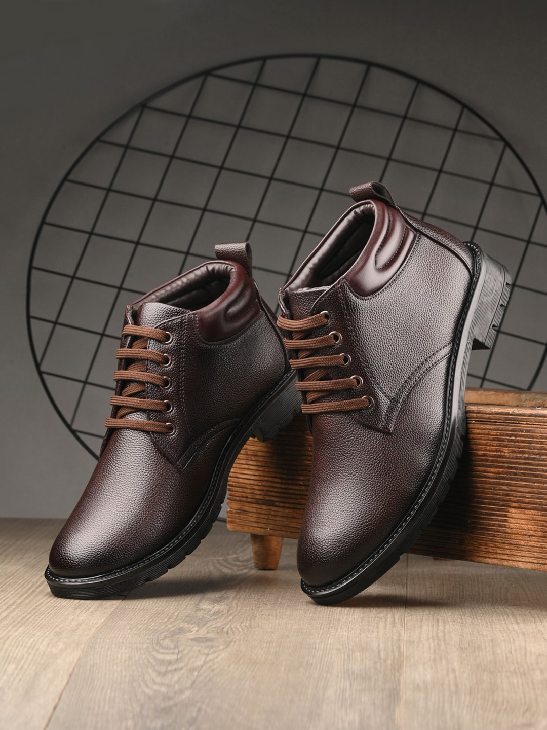 Buy VIV Men Textured Lace Up Regular Boots - Boots for Men 27613458 ...