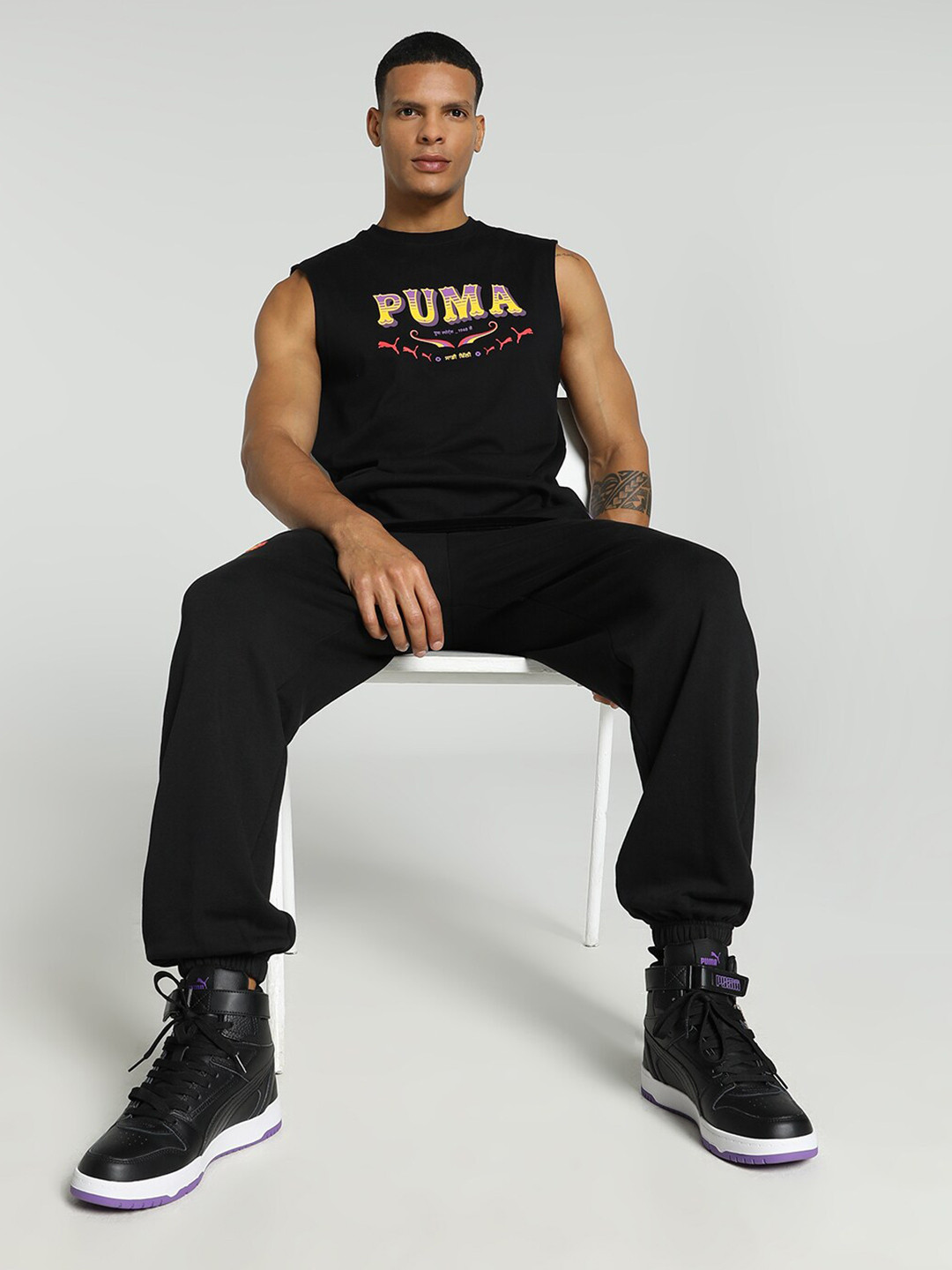 Buy Puma X HARRDY SANDHU Relaxed Fit Printed Sleeveless Cotton Tank T ...