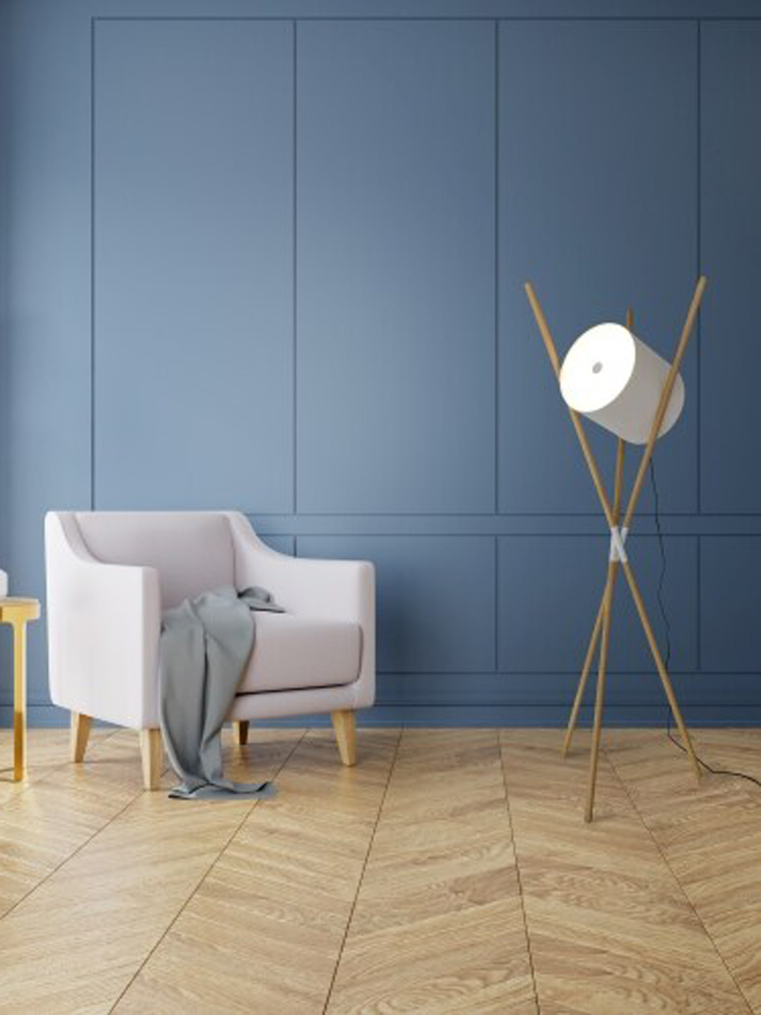 Buy THE STELLAR KRAFT White & Brown Wooden Raid The Rostrum Floor Lamp ...