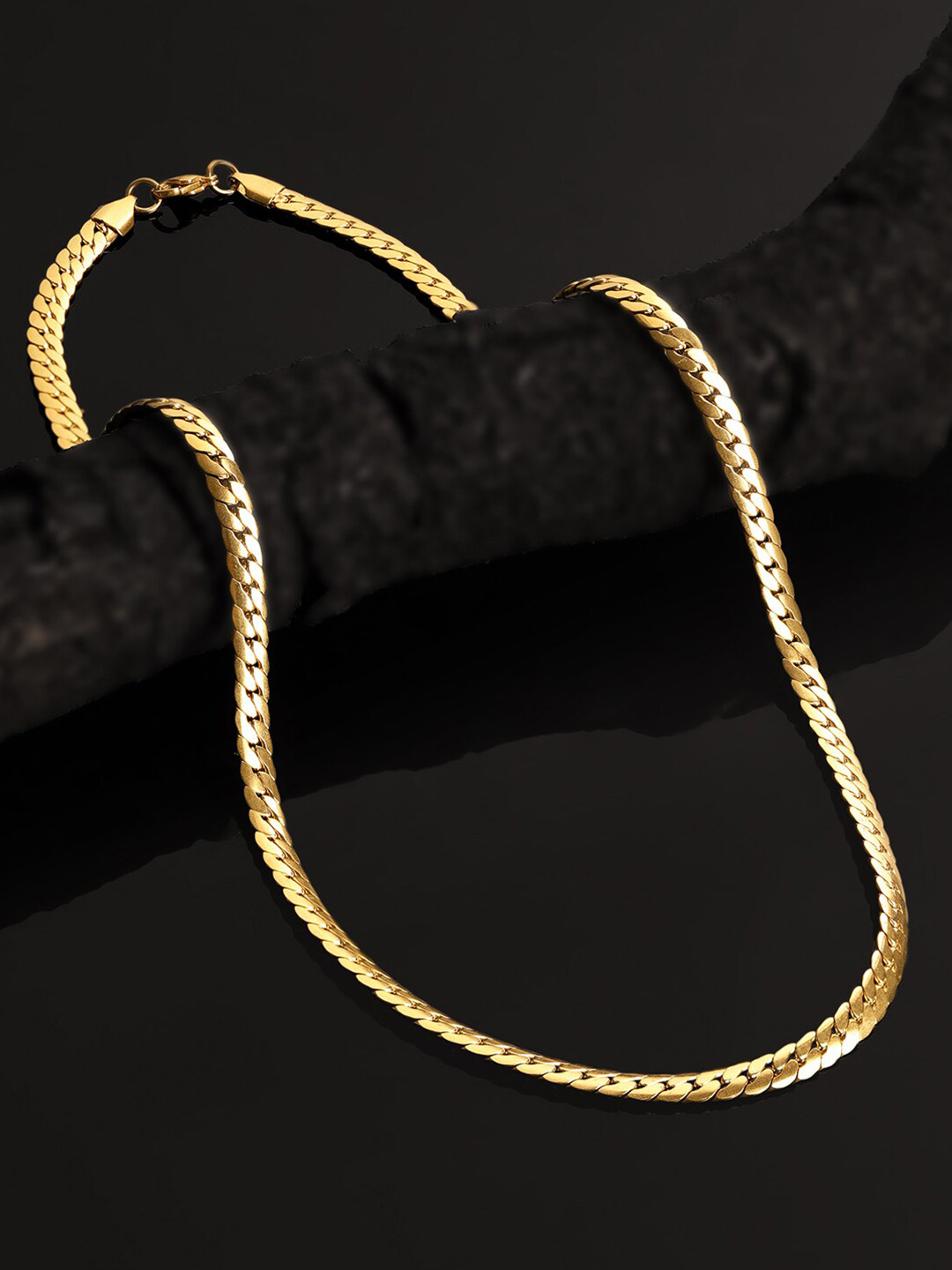 Buy The Roadster Lifestyle Co. Gold Plated Textured Link Chain ...