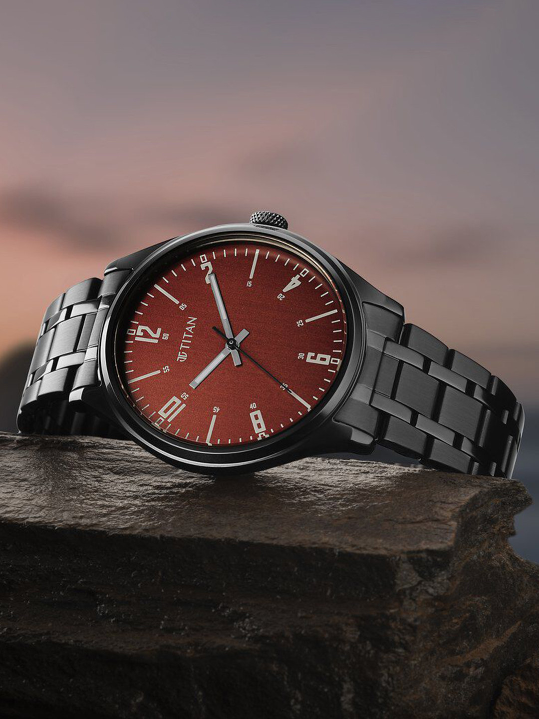 Buy Titan Men Stainless Steel Straps Analogue Watch 1802NM02 - Watches ...