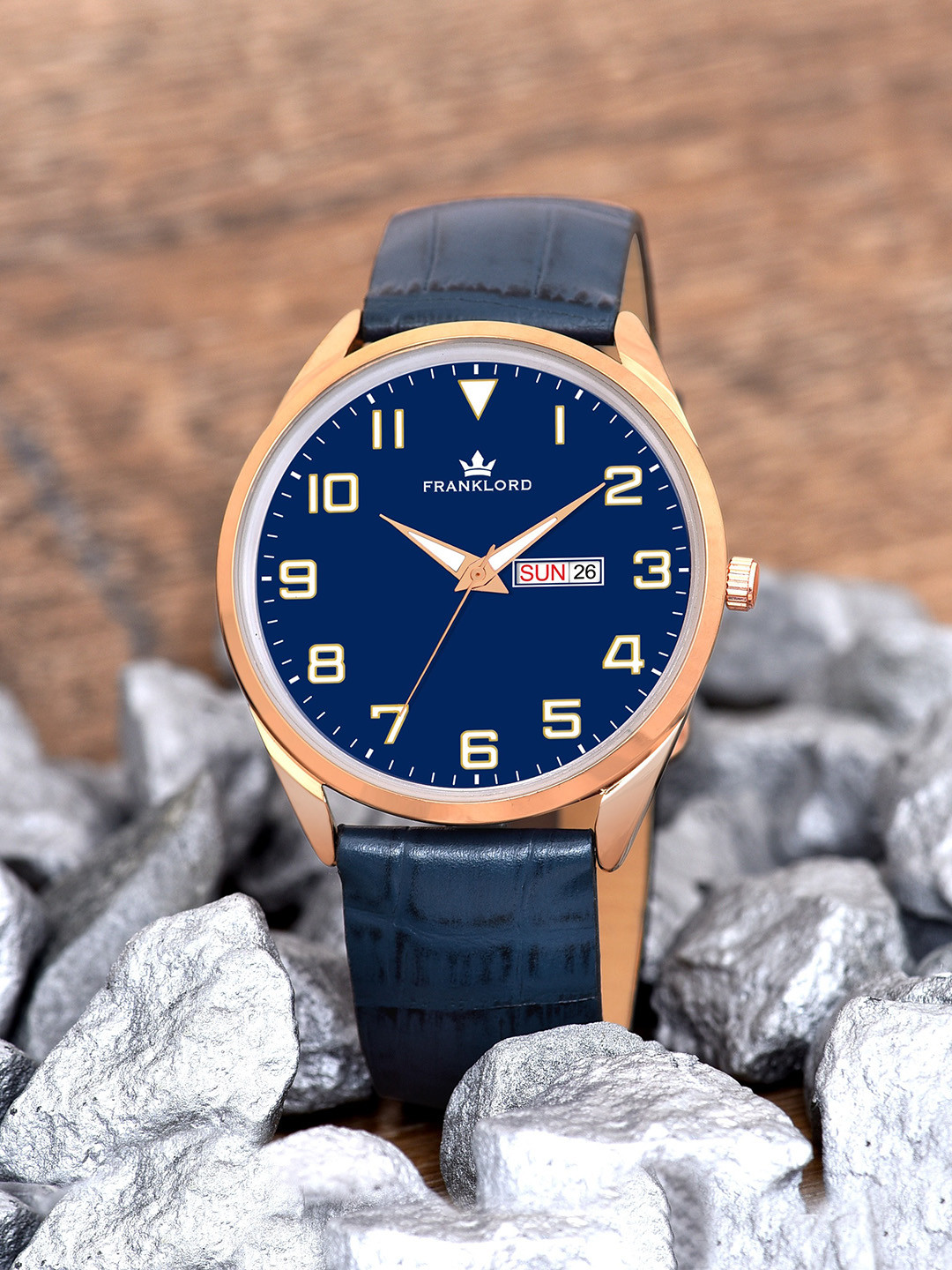 Buy Franklord Men Leather Textured Straps Analogue Watch F 104 RBG ...