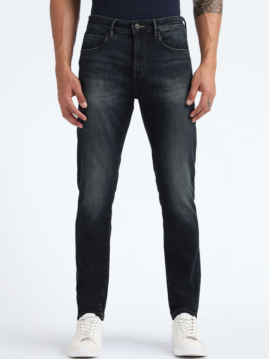 Buy Flying Machine Men Tapered Fit Heavy Fade Clean Look Stretchable ...