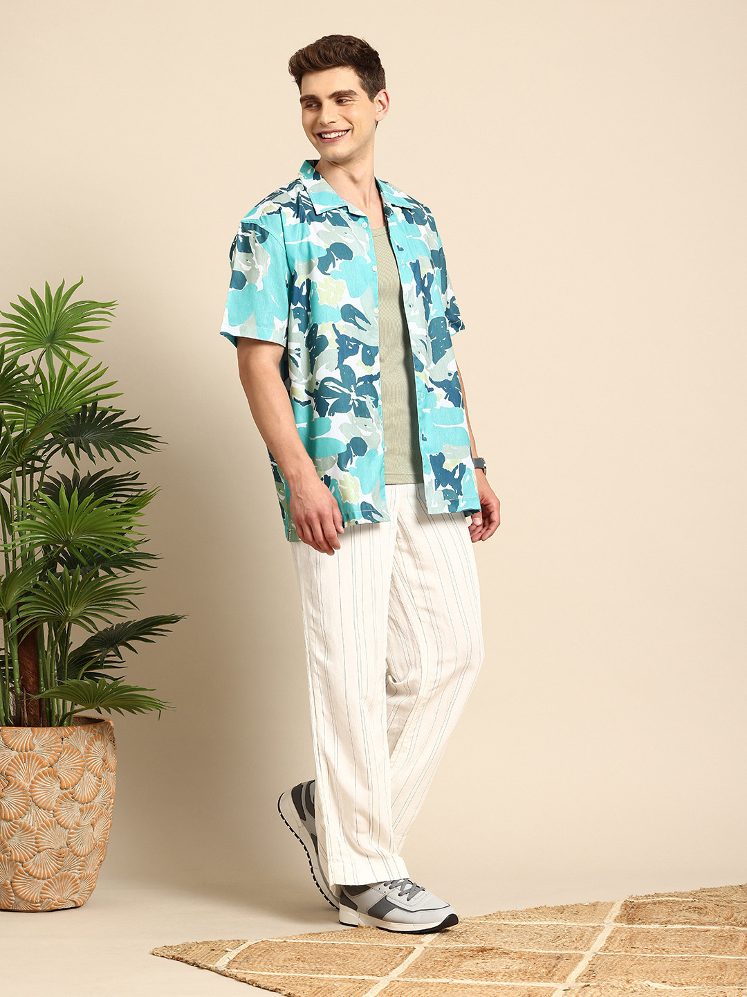 Buy Mast & Harbour Men Printed Cuban Collar Casual Shirt - Shirts for ...