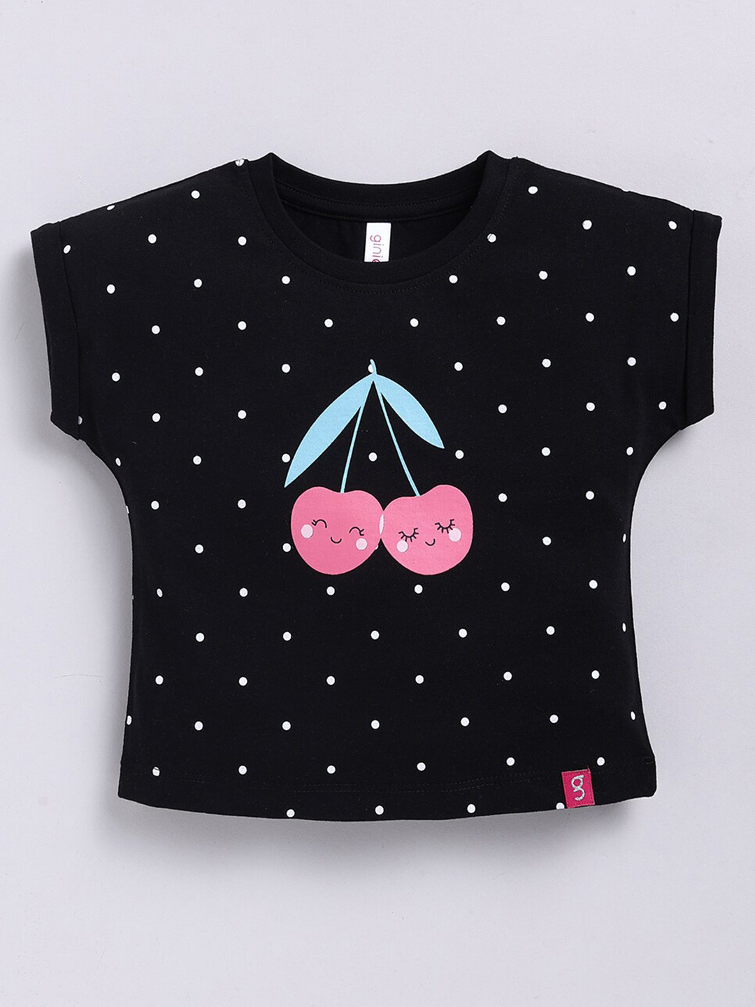 Buy Ginie Girls Polka Dot Printed Extended Sleeves Top - Tops for Girls ...