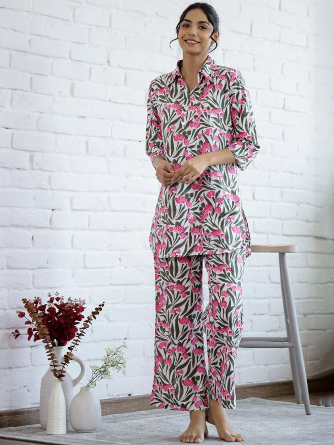 Buy FLAVIA CREATION Printed Pure Cotton Night Suit - Night Suits for ...