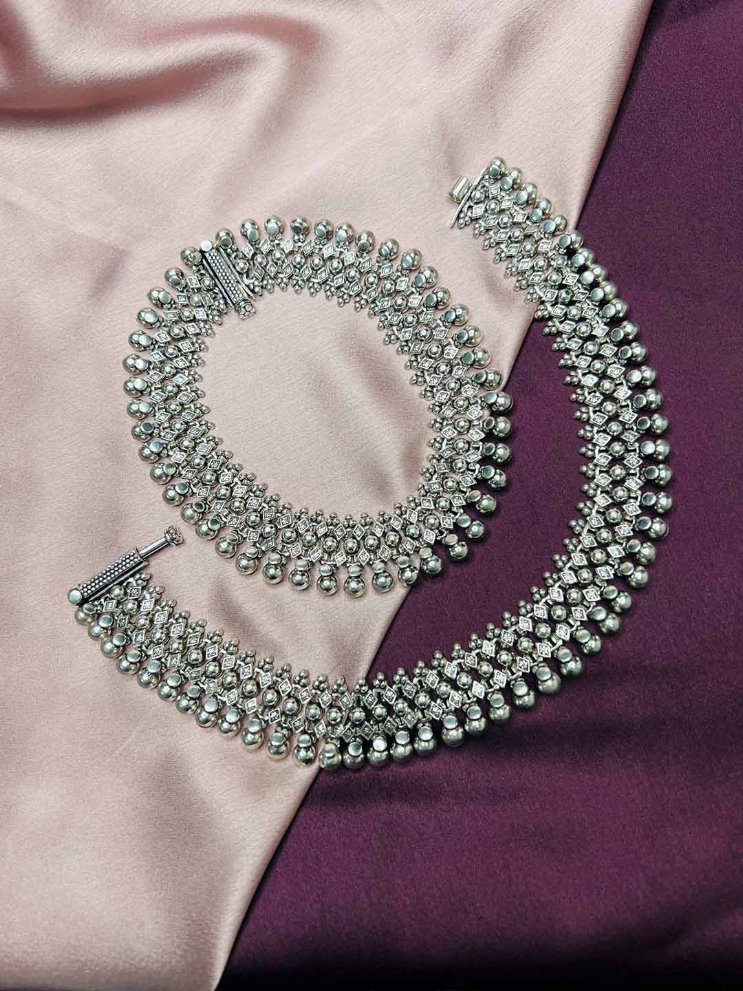 Buy Arte Jewels Set Of 2 Silver Plated Anklets - Anklet for Women ...