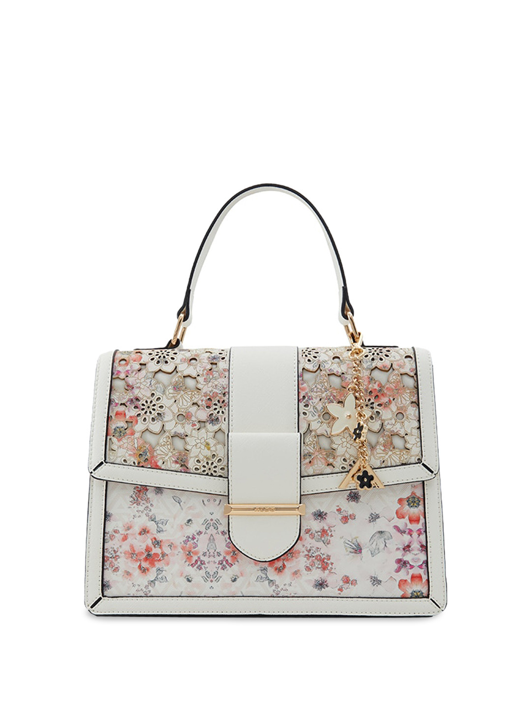 Buy ALDO Floral Printed Embellished Bucket Satchel - Handbags for Women ...