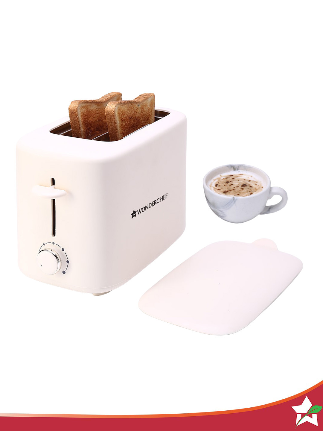 Buy Wonderchef Bellagio White 2 Slice Pop Up Toaster With Lid Cover ...