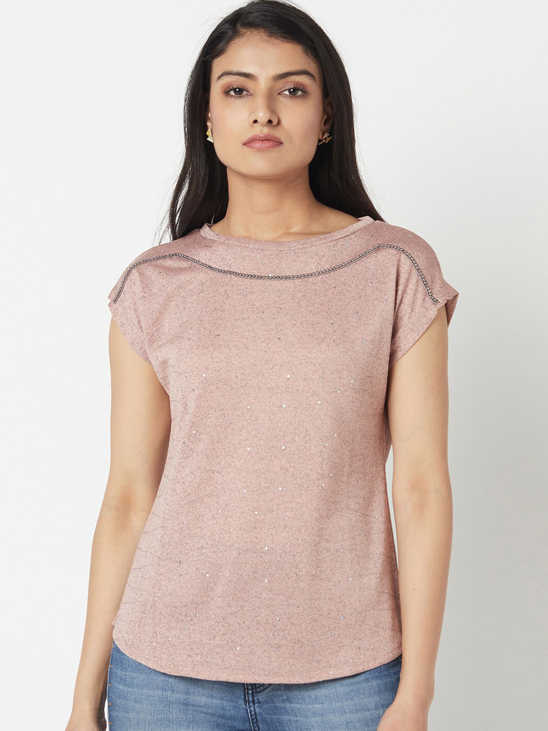 Buy Miss Grace Embellished Extended Sleeves Regular Top - Tops for ...