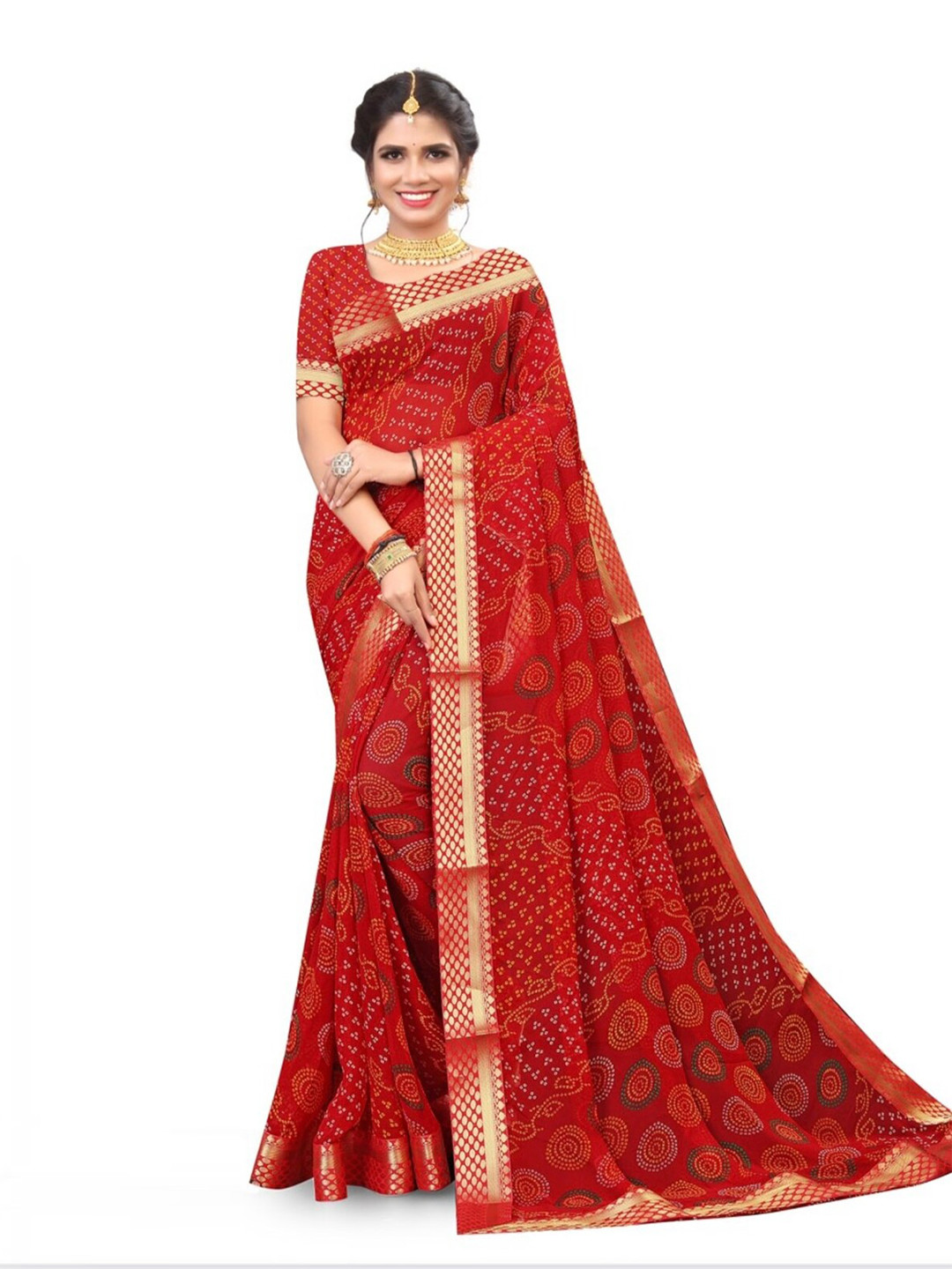 Buy V TEX SAREES Bandhani Printed Saree - Sarees for Women 27663868 ...