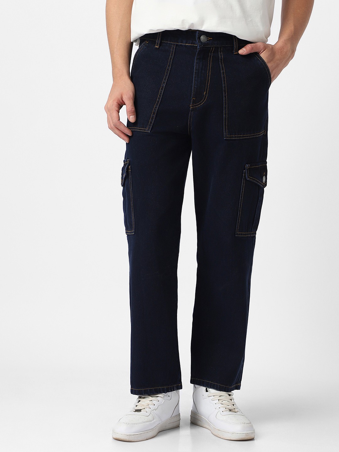 Buy Urbano Fashion Men Loose Fit Non Stretchable Cargo Jeans Jeans