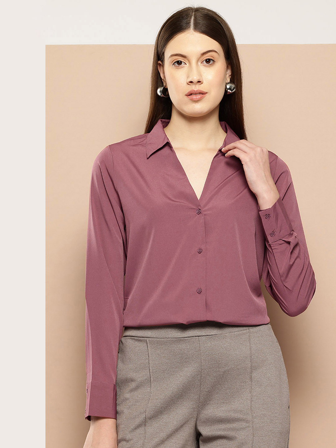 Buy Her By Invictus Women Solid Semiformal Shirt - Shirts for Women ...