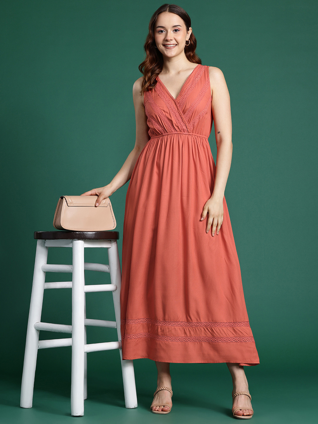 Buy DressBerry Lace Inserts Fit & Flare Midi Dress - Dresses for Women ...