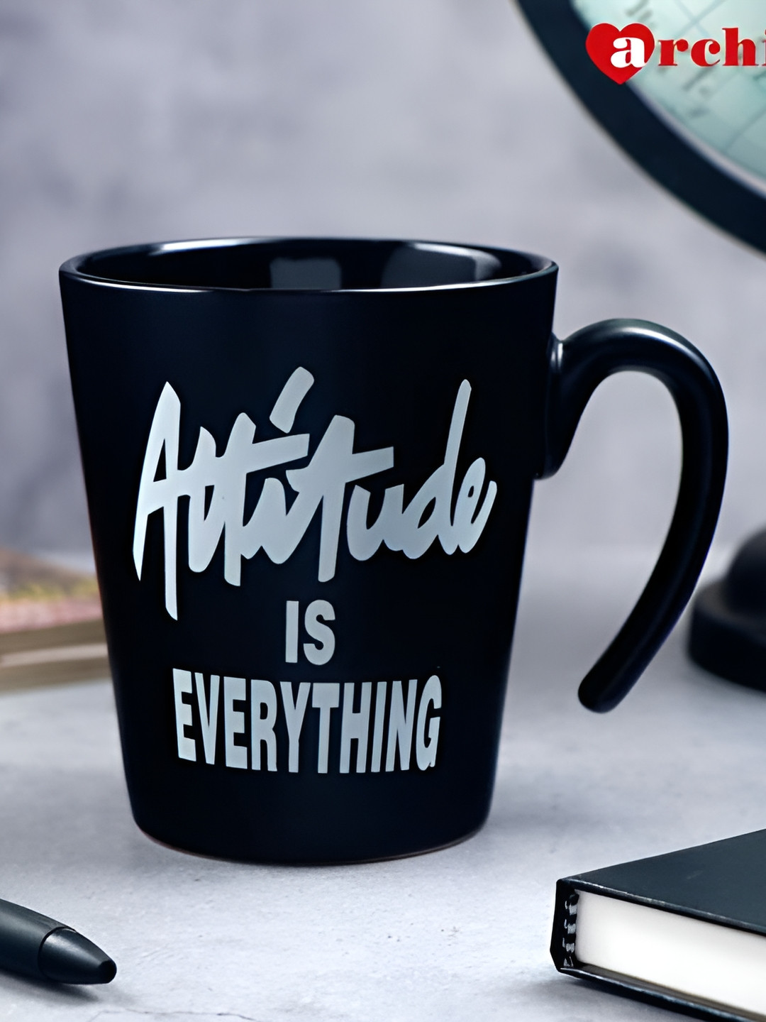 Buy Archies Black & White Typography Printed Ceramic Glossy Mug 450 Ml ...