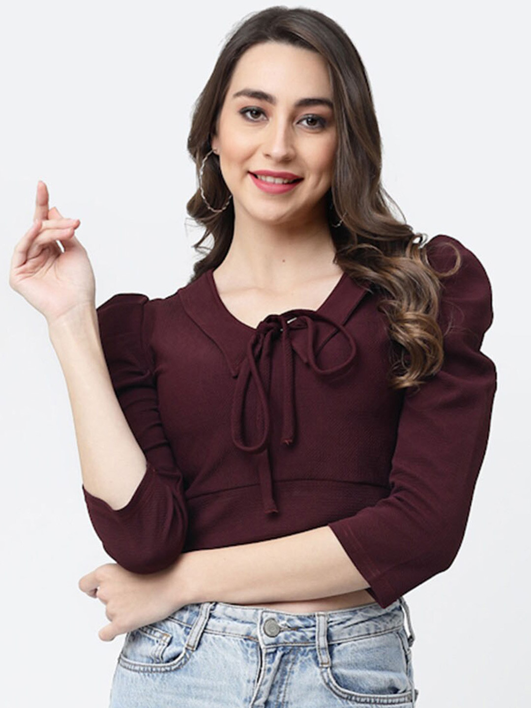 Buy MISS AYSE Puff Sleeve Styled Back Top - Tops for Women 27722874 ...