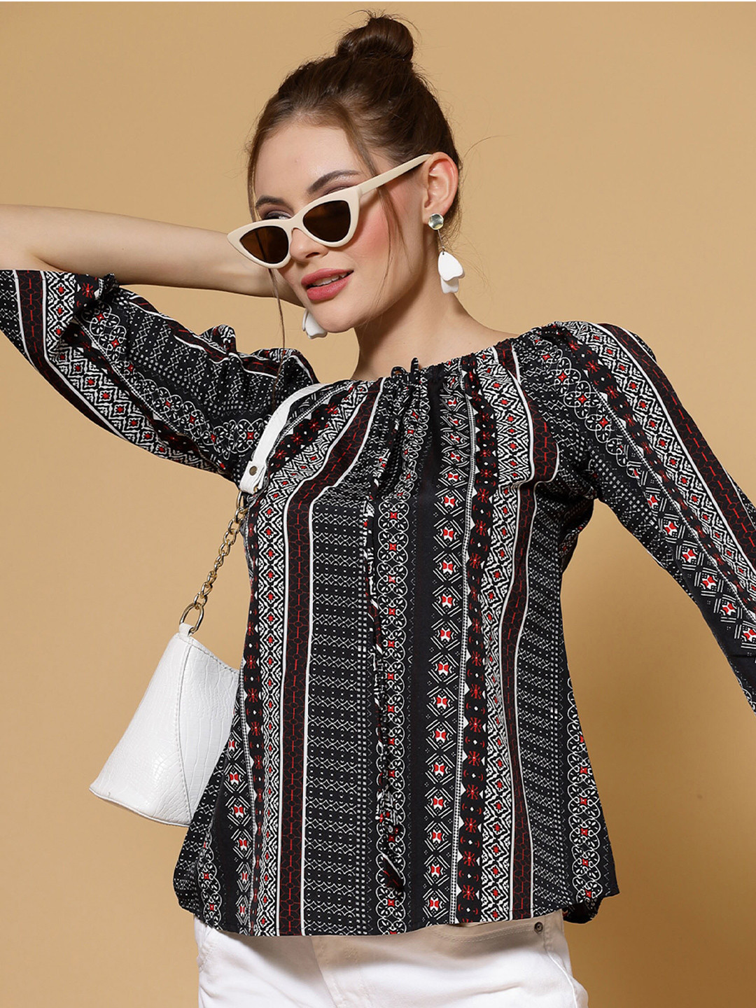 Buy MISS AYSE Print Crepe Styled Back Top - Tops for Women 27723772 ...