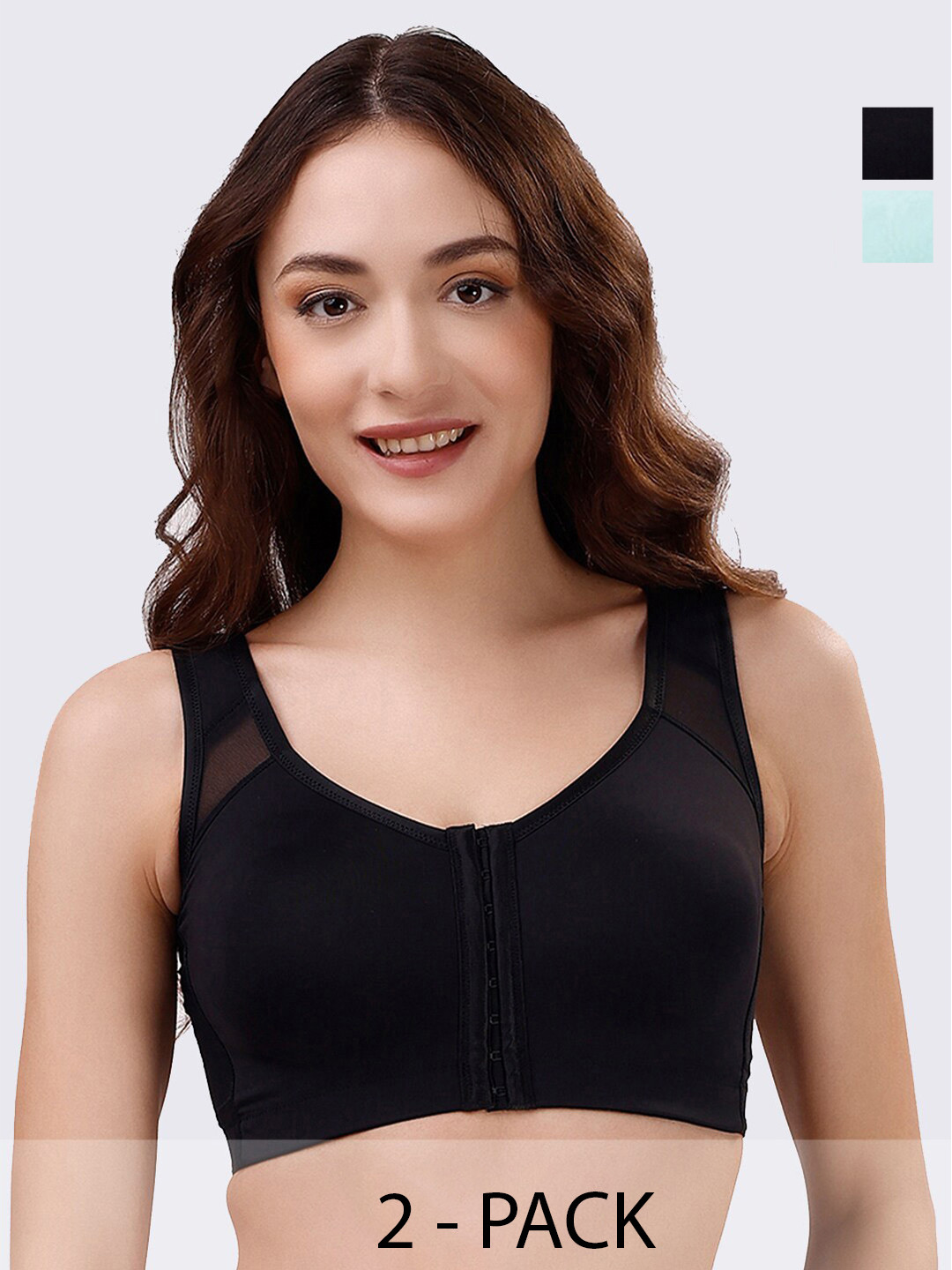 Buy Soie Pack Of 2 Full Coverage Non Padded Everyday Bra With All Day ...