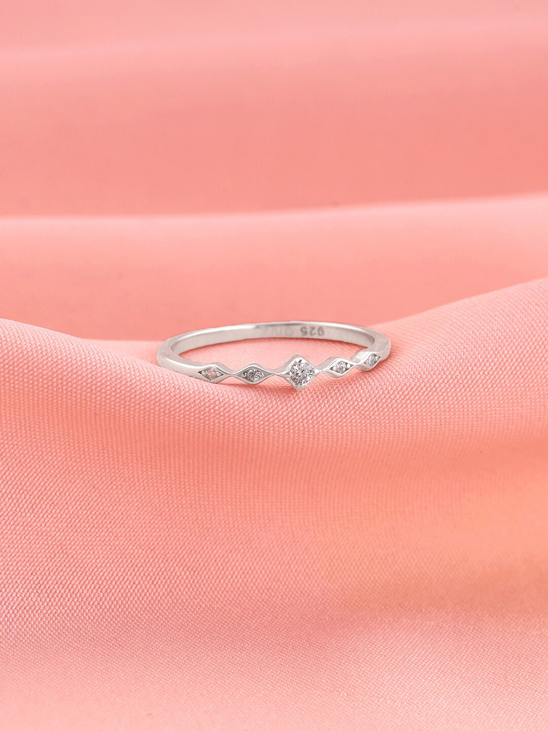 Buy GIVA Women 925 Sterling SilverRhodium Plated Stone Studded Finger ...