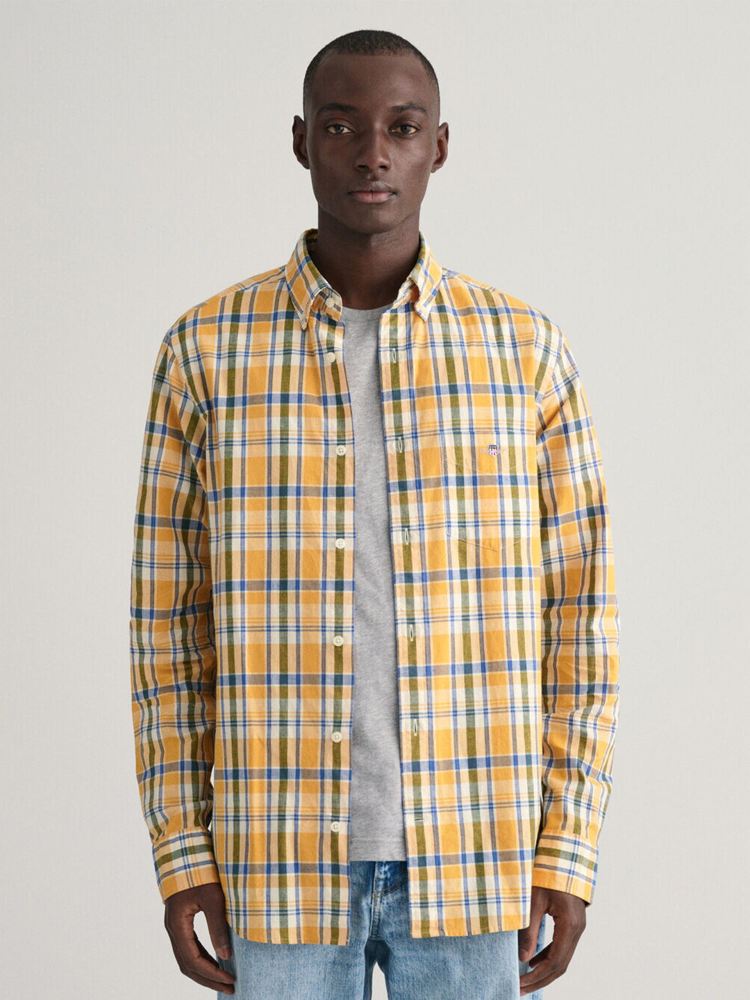 Buy GANT Regular Fit Button Down Checked Shirts - Shirts for Men ...