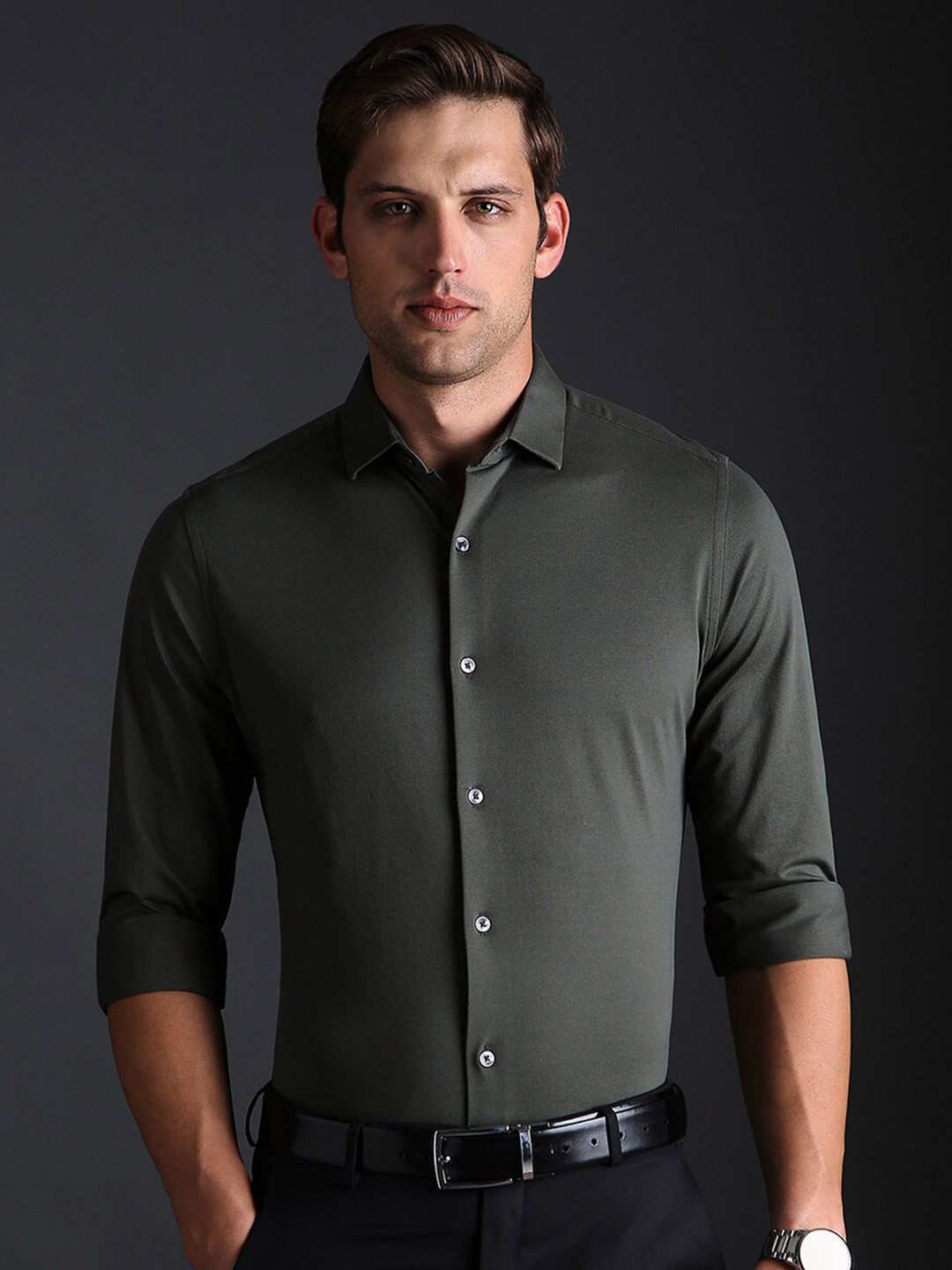Buy Bergamo Textured Knitted Shirt - Shirts for Men 27736430 | Myntra