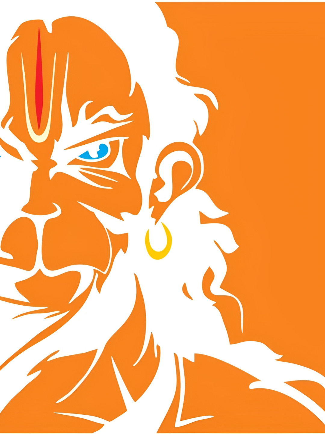 Buy Aquire Orange Colored & Blue Hanuman Ji Printed Wall Sticker ...