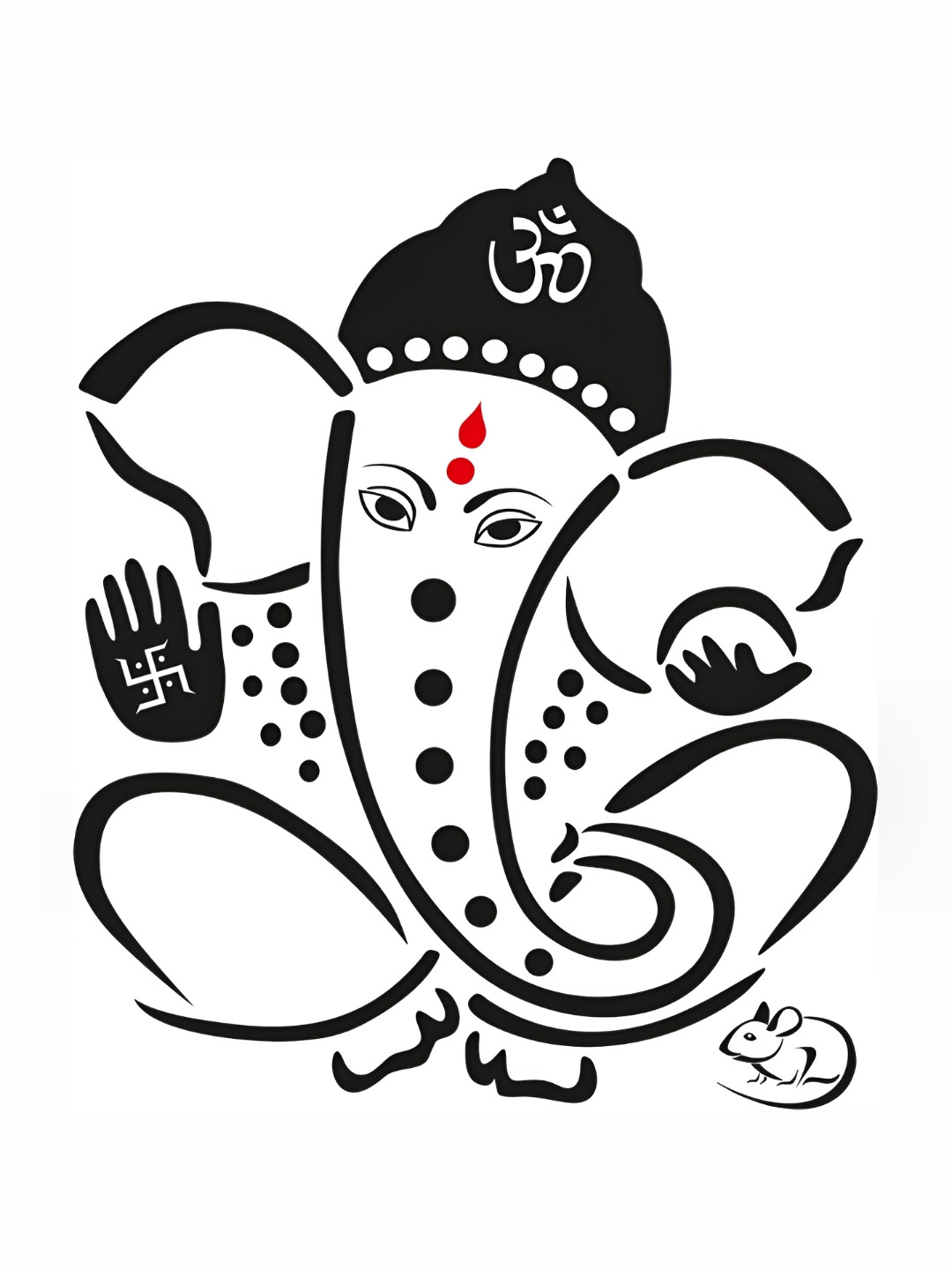 Buy Aquire My Celebrat Black & Red Ganpati Bappa Printed Wallpaper ...