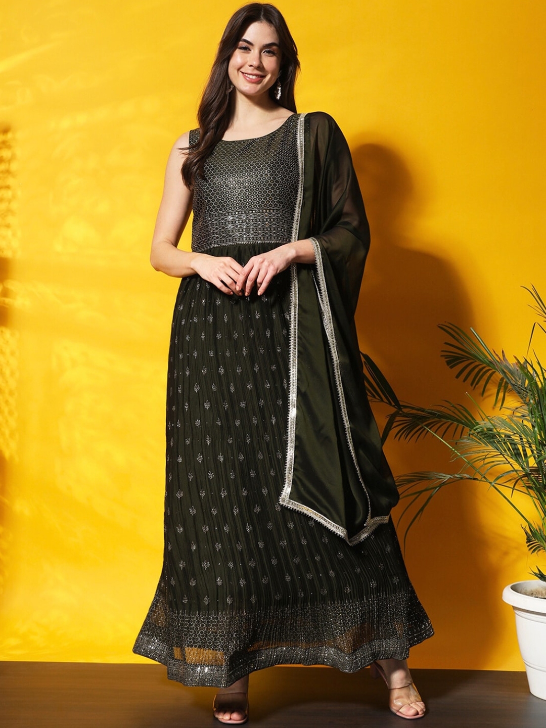 Buy Chhabra 555 Green Ethnic Printed Pleated Maxi Ethnic Dress - Ethnic ... Buy Chhabra 555 Green Ethnic Printed Pleated Maxi Ethnic Dress - Ethnic ...
