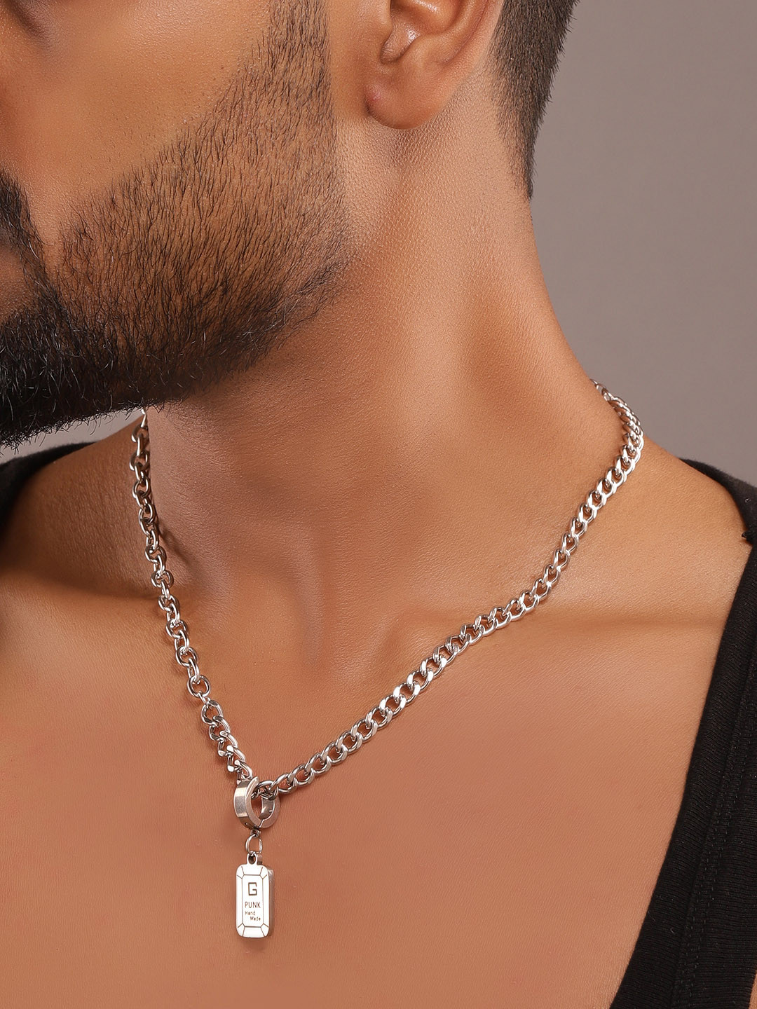 Buy Roadster Men Silver Plated Contemporary Pendants With Chains ...