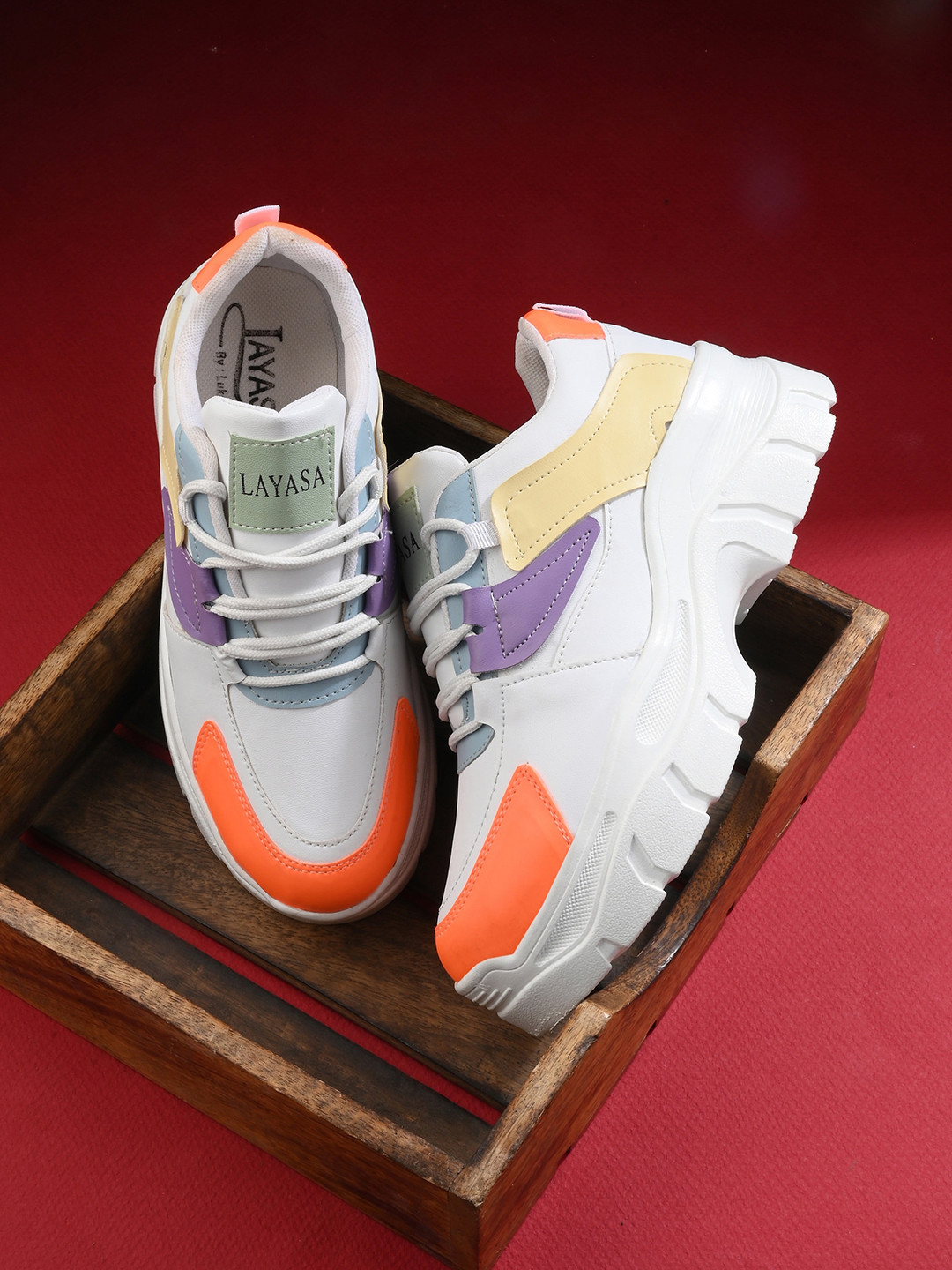 Buy Layasa Women Colourblocked Round Toe Lightweight Sneakers - Casual ...