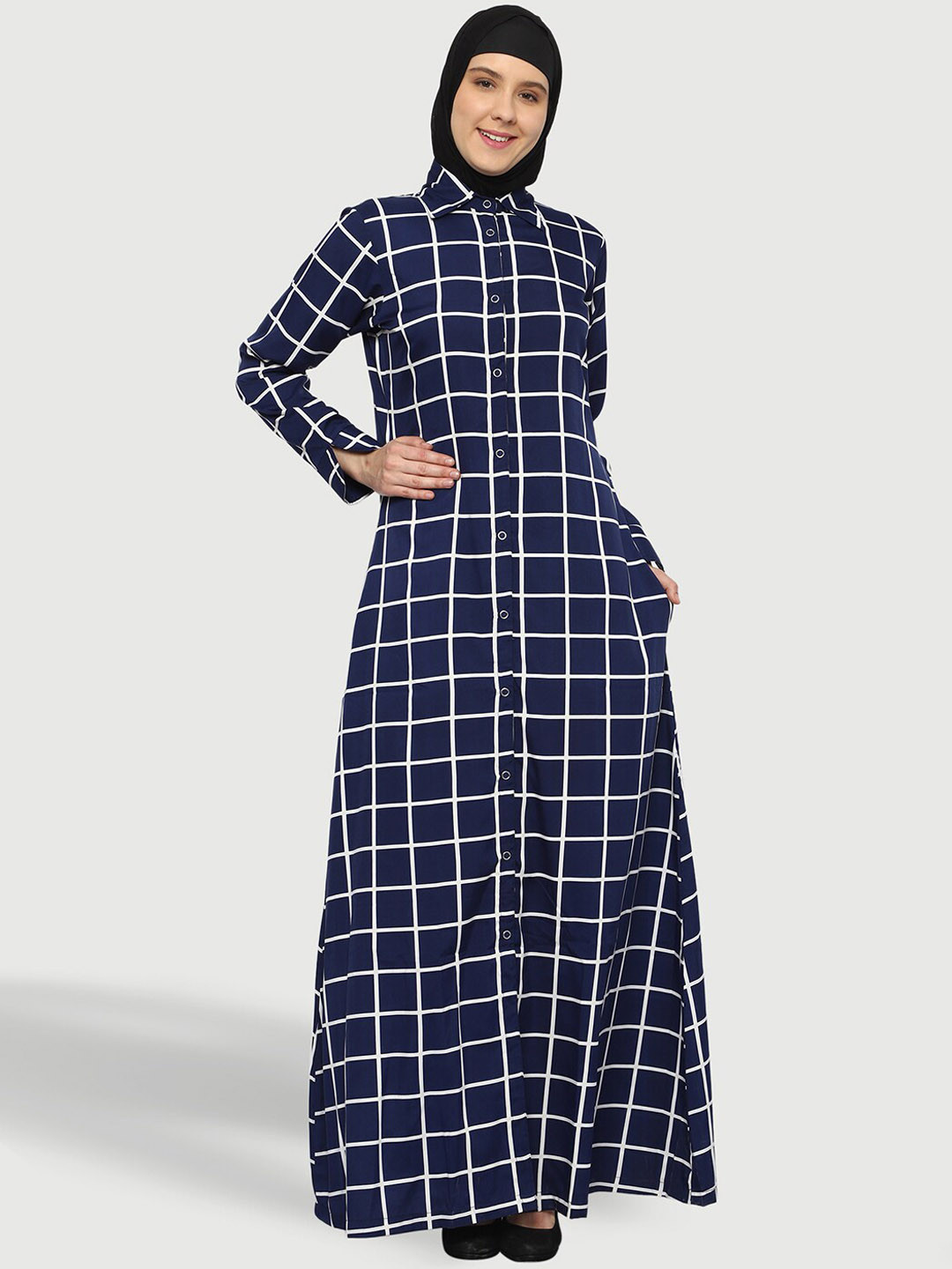 Buy MOMIN LIBAS Classic Collar Burqa With Scarf - Burqas for Women ...