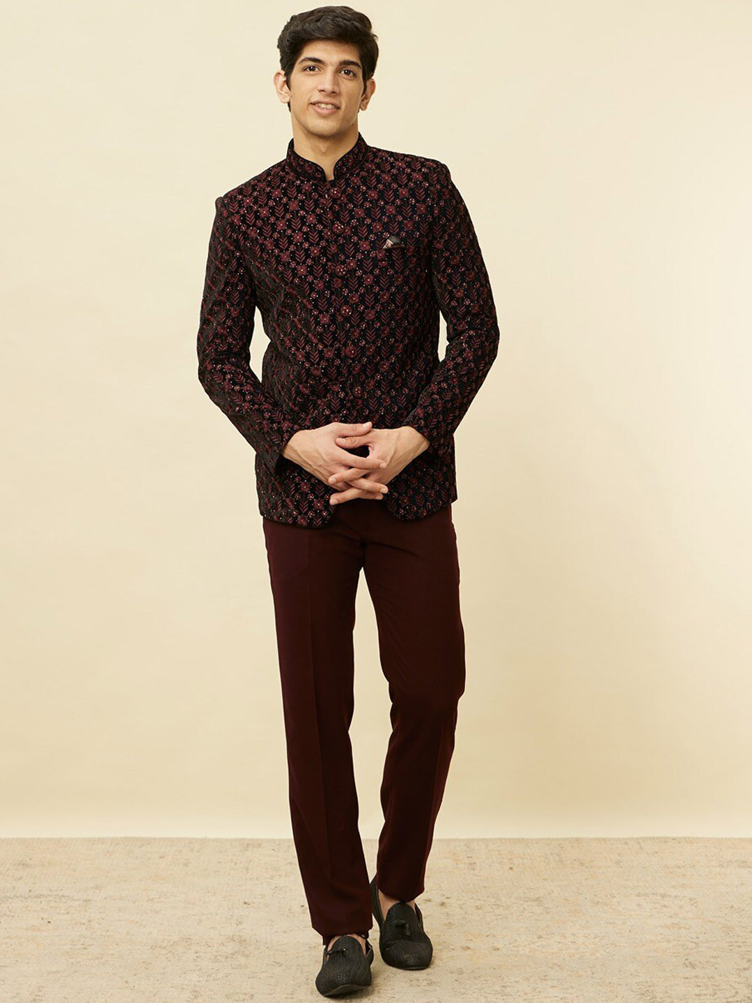 Buy Manyavar Men Embroidered Bandhgala Suit - Suits for Men 27763426 ...