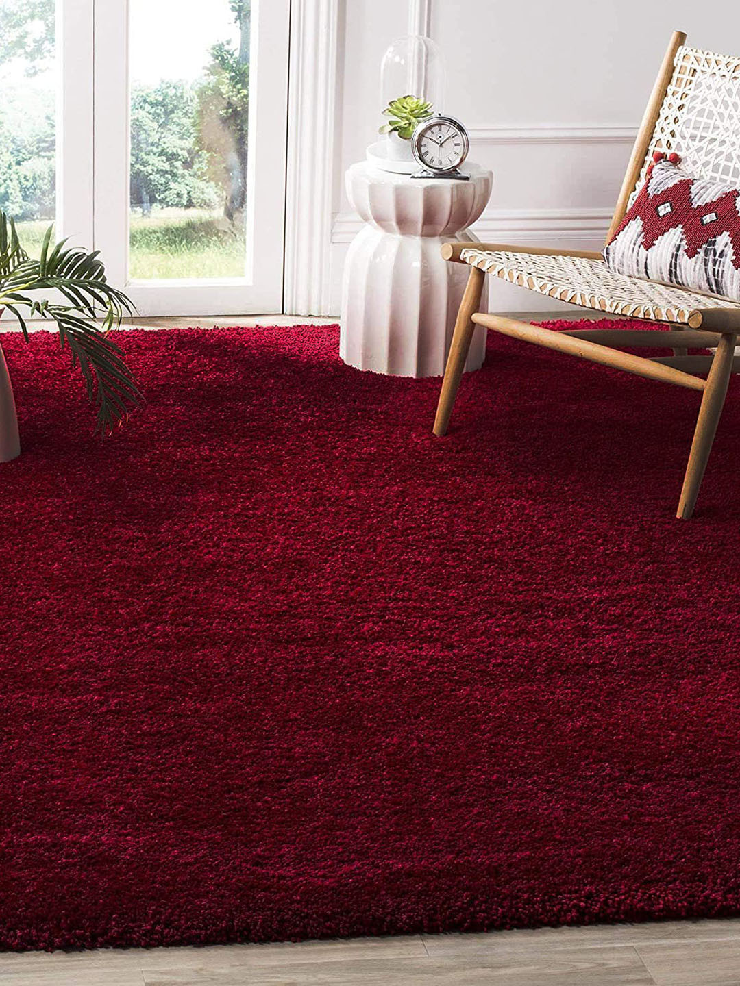 Buy AaHo Decor Red Woollen Soft Coir Shaggy Carpets Runner - Floor Mats ...