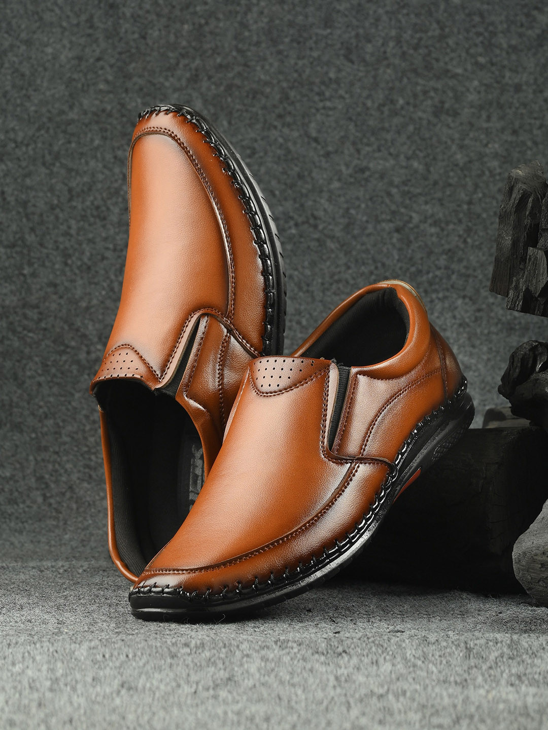 Buy BUCIK Men Textured Formal Slip On Shoes - Formal Shoes for Men ...
