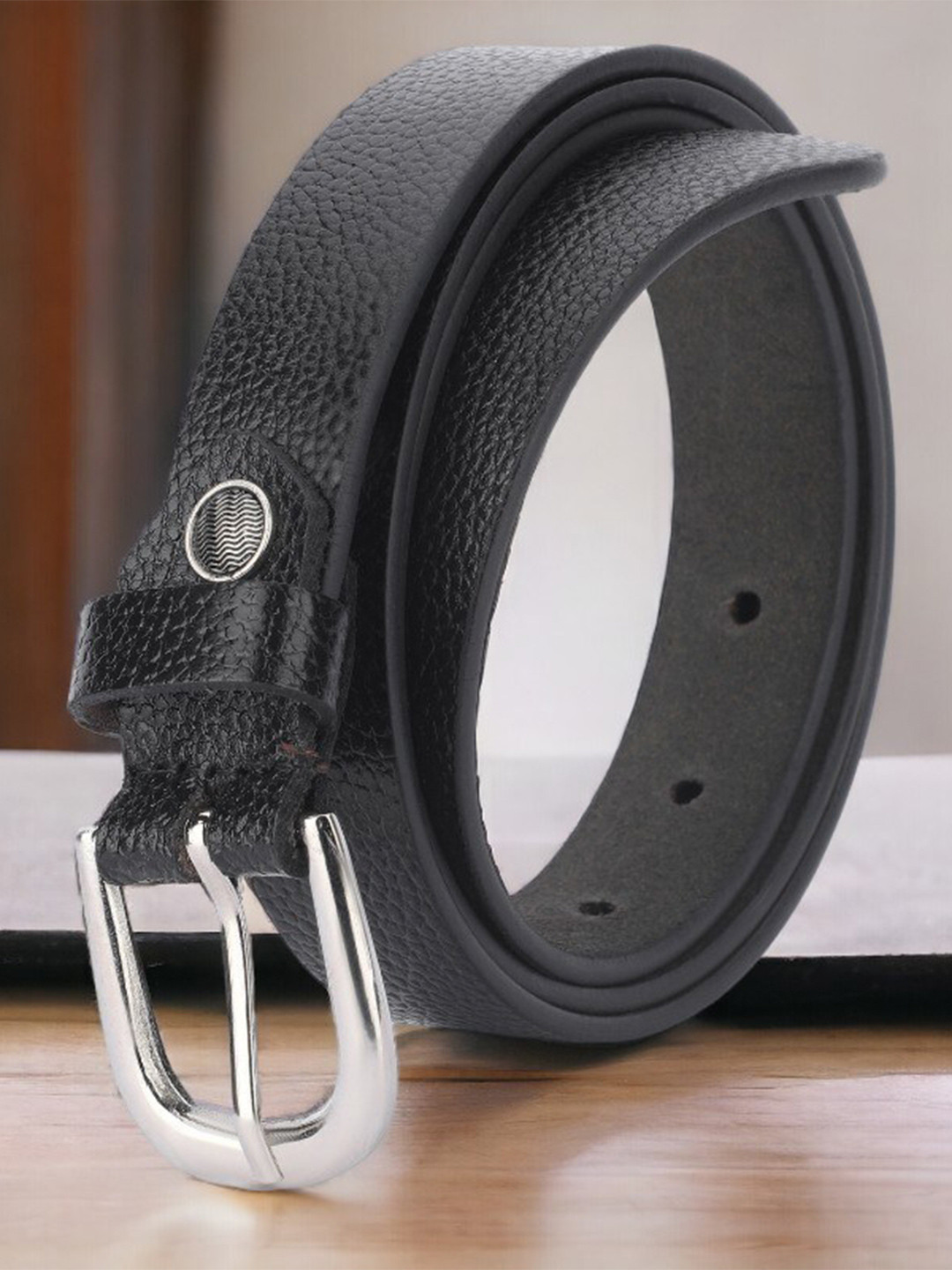 Buy DressBerry Women Black Textured Leather Formal Belt - Belts for ...