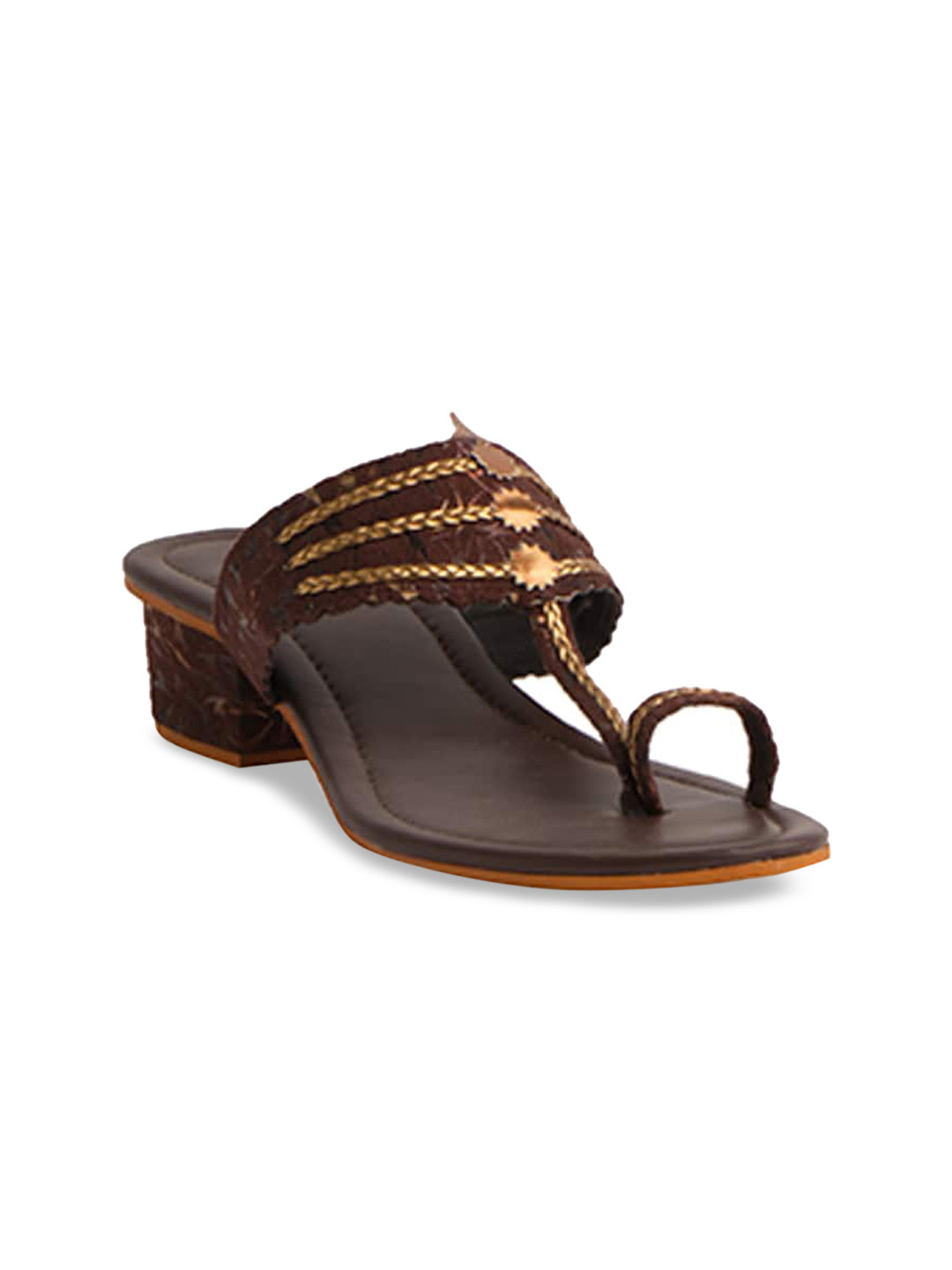 Buy ERIDANI Veera Printed Kolhapuri Heels - Heels for Women 27765066 ...