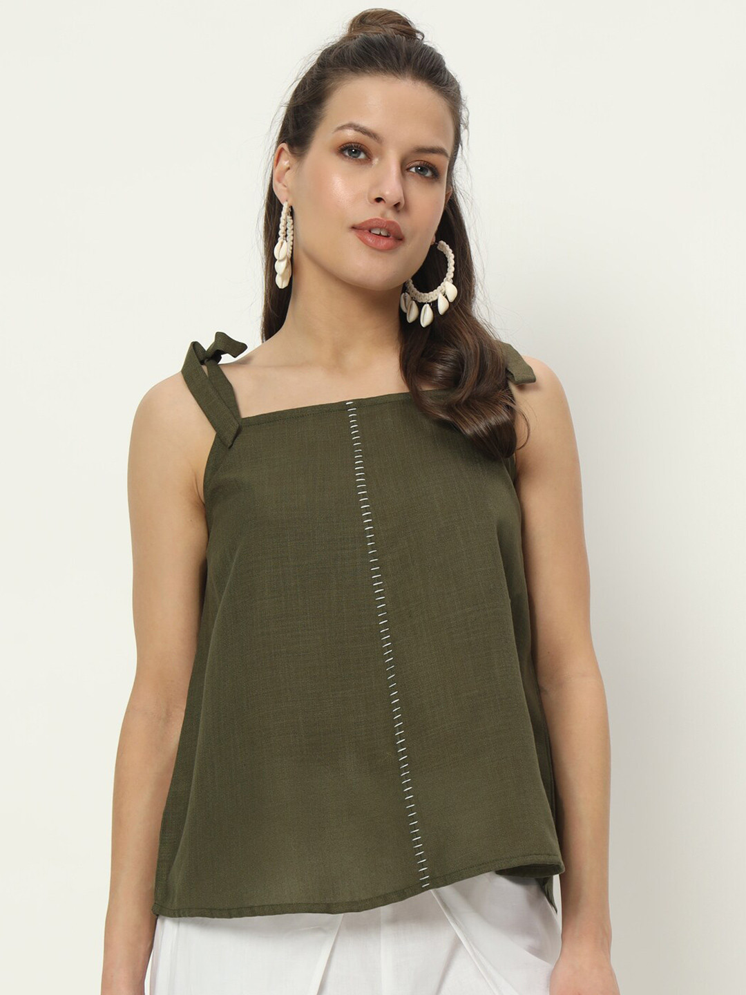 Buy 9rasa Cotton Embroidered Tie Up Top - Tops for Women 27766858 | Myntra