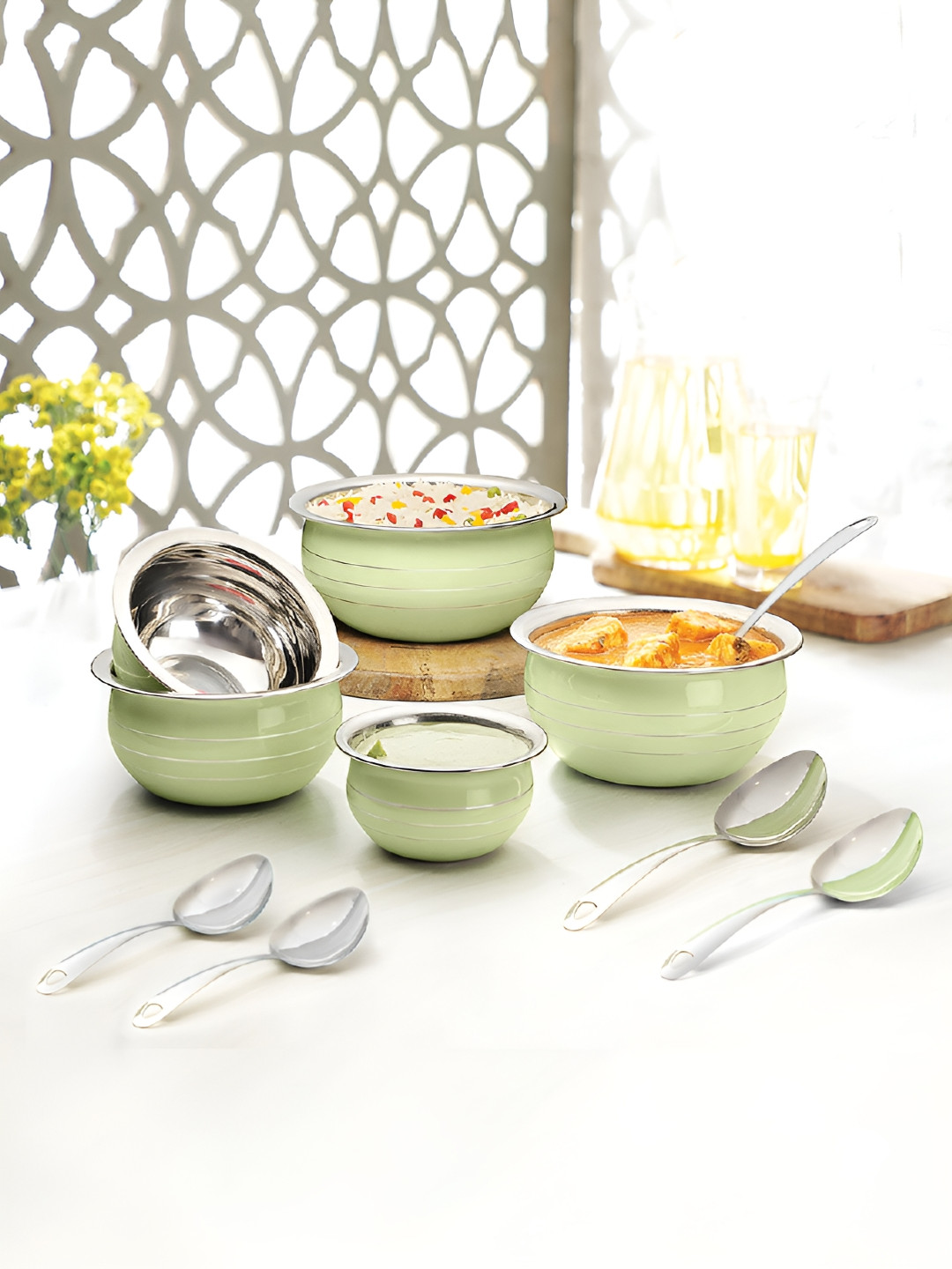 Buy Classic Essentials Pista Green Cook & Serve Induction Bottom ...