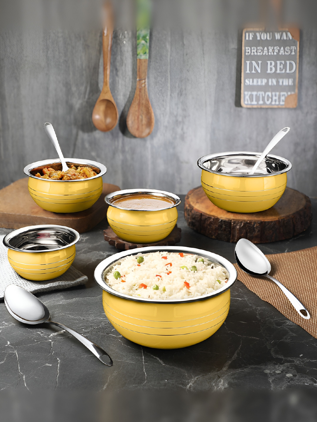 Buy Classic Essentials Yellow Stainless Steel Induction Base Cooking ...