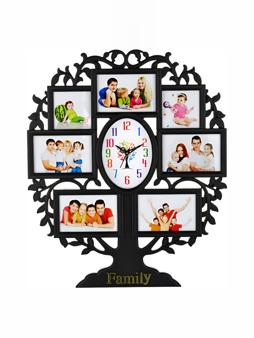 Buy Attractionz Black Oval Shaped Textured Analogue Wall Clock - Clocks ...